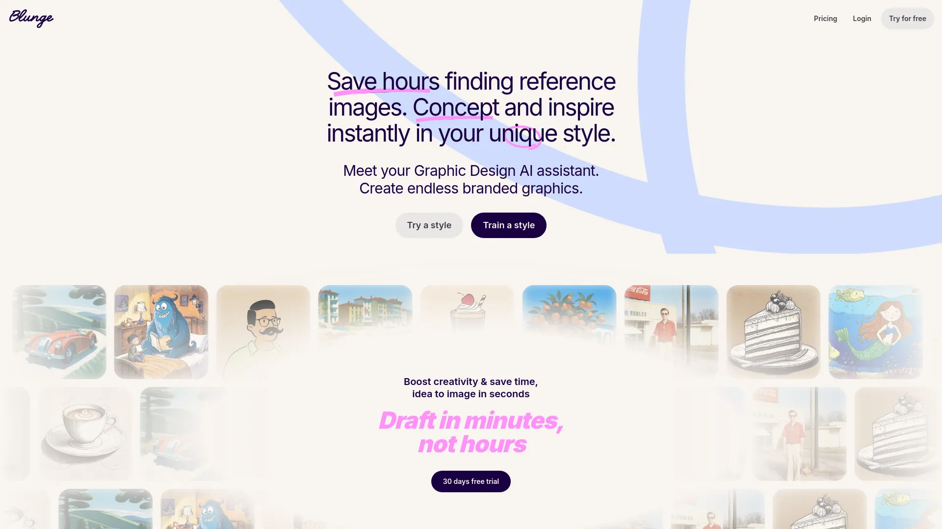Blunge - Gráficos Consistentes en Estilo Generados por IA | Creati.ai