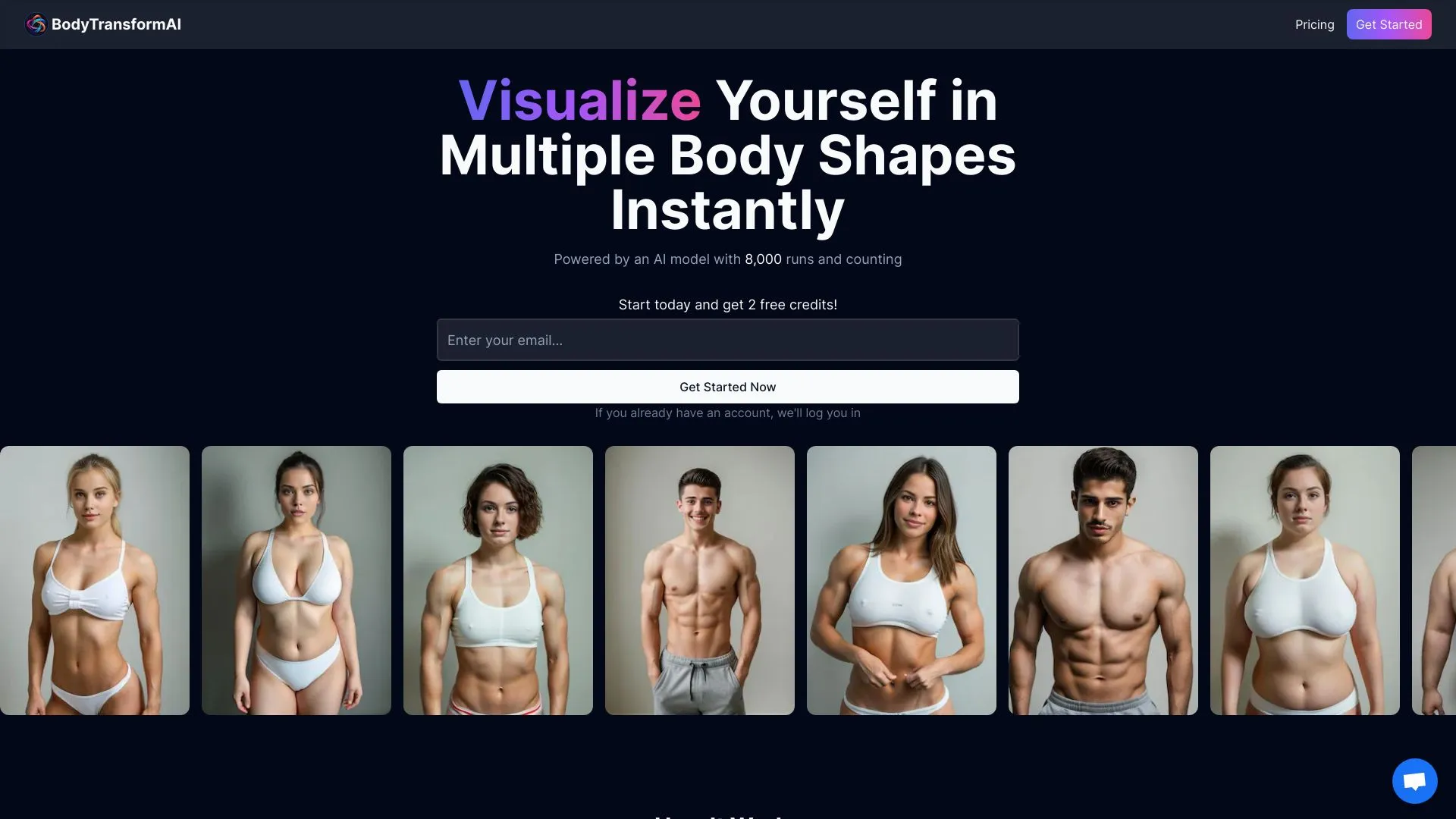 BodyTransformAI: Visualisiere deine AI-unterstützte Körperveränderung | Creati.ai