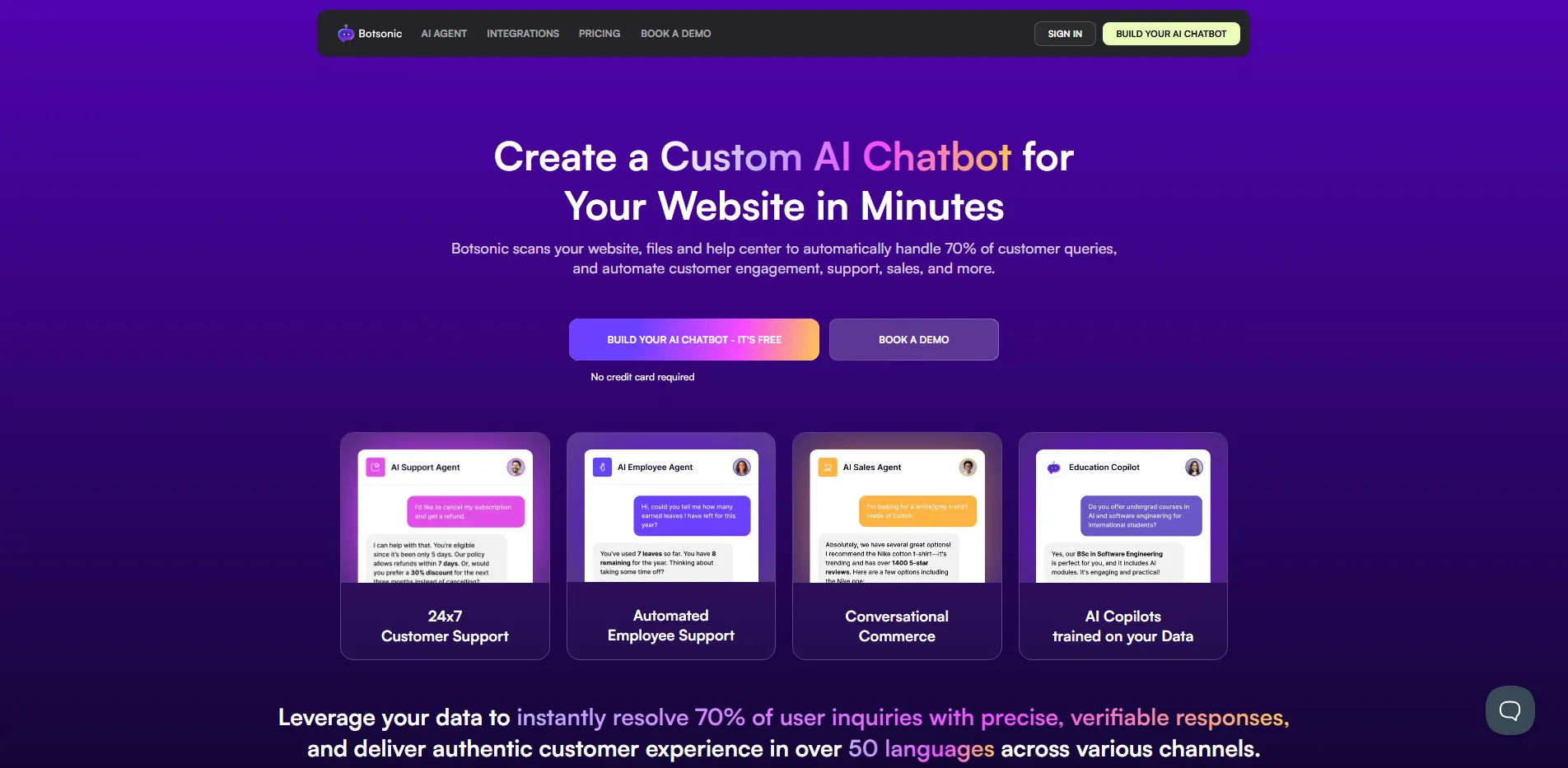 Botsonic - No-Code AI Chatbot Creation | Creati.ai