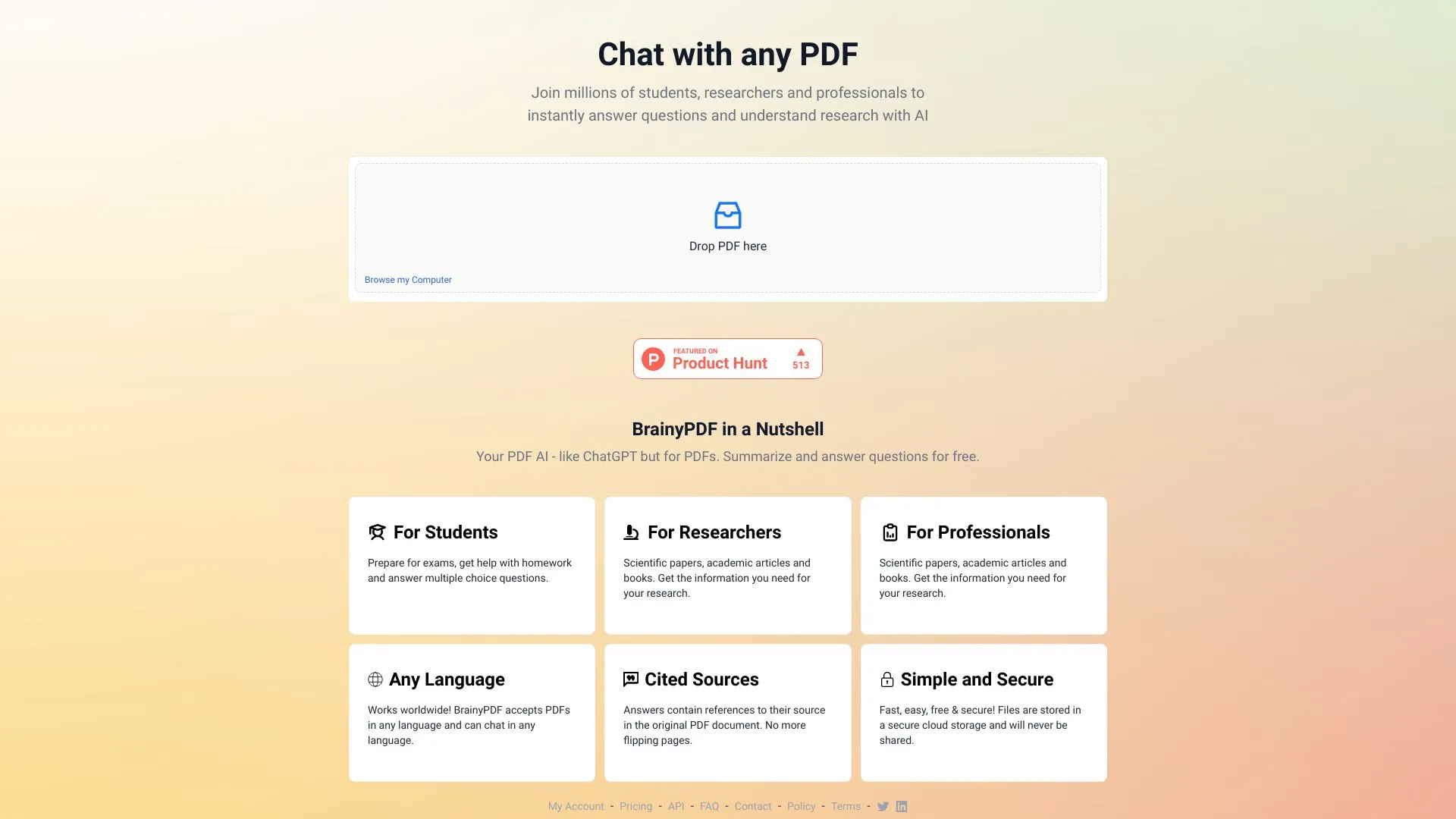 BrainyPDF - Herramienta de Interacción PDF Impulsada por IA | Creati.ai