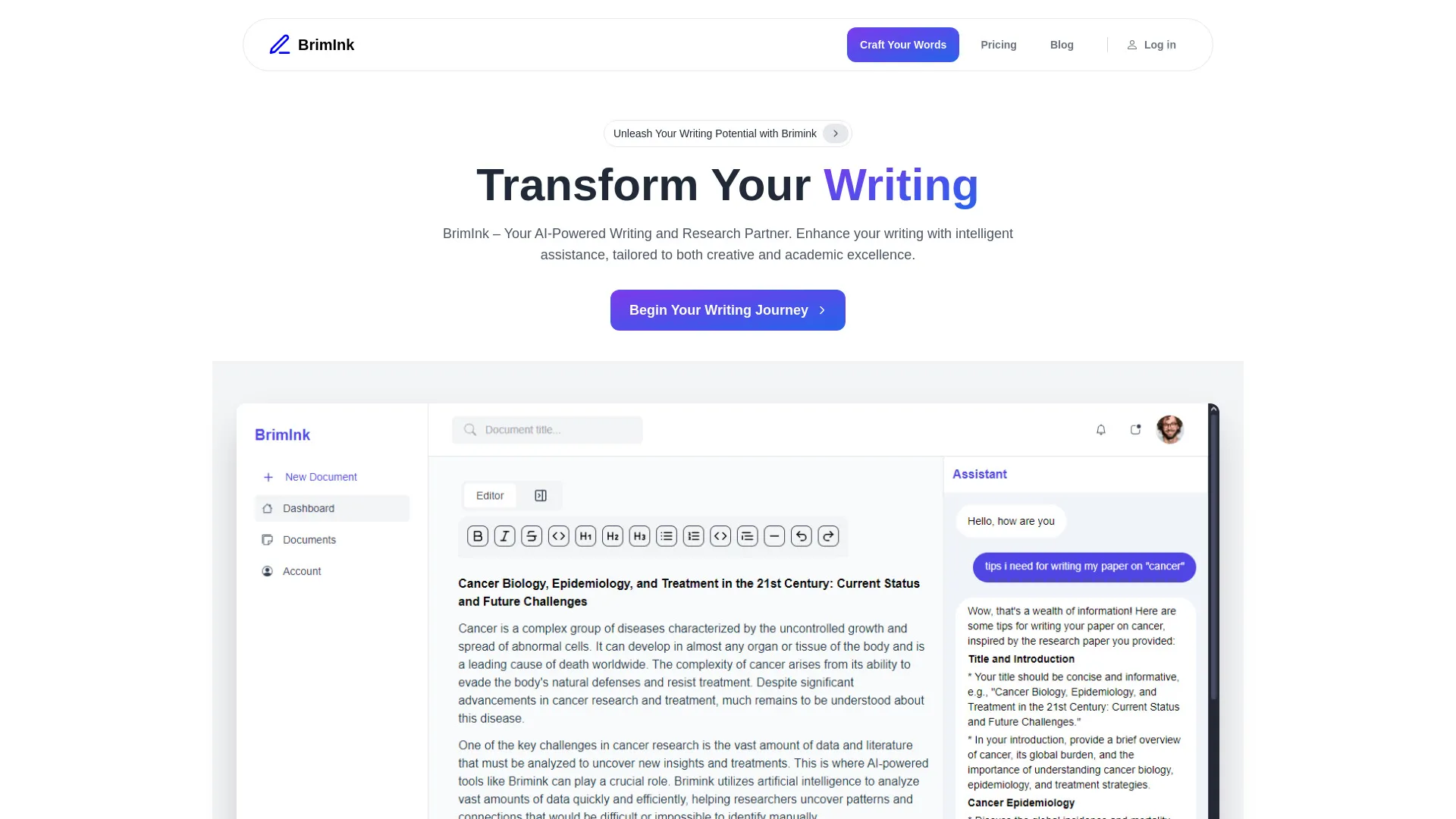 BrimInk: AI-powered Writing Assistant for Enhanced Productivity | Creati.ai