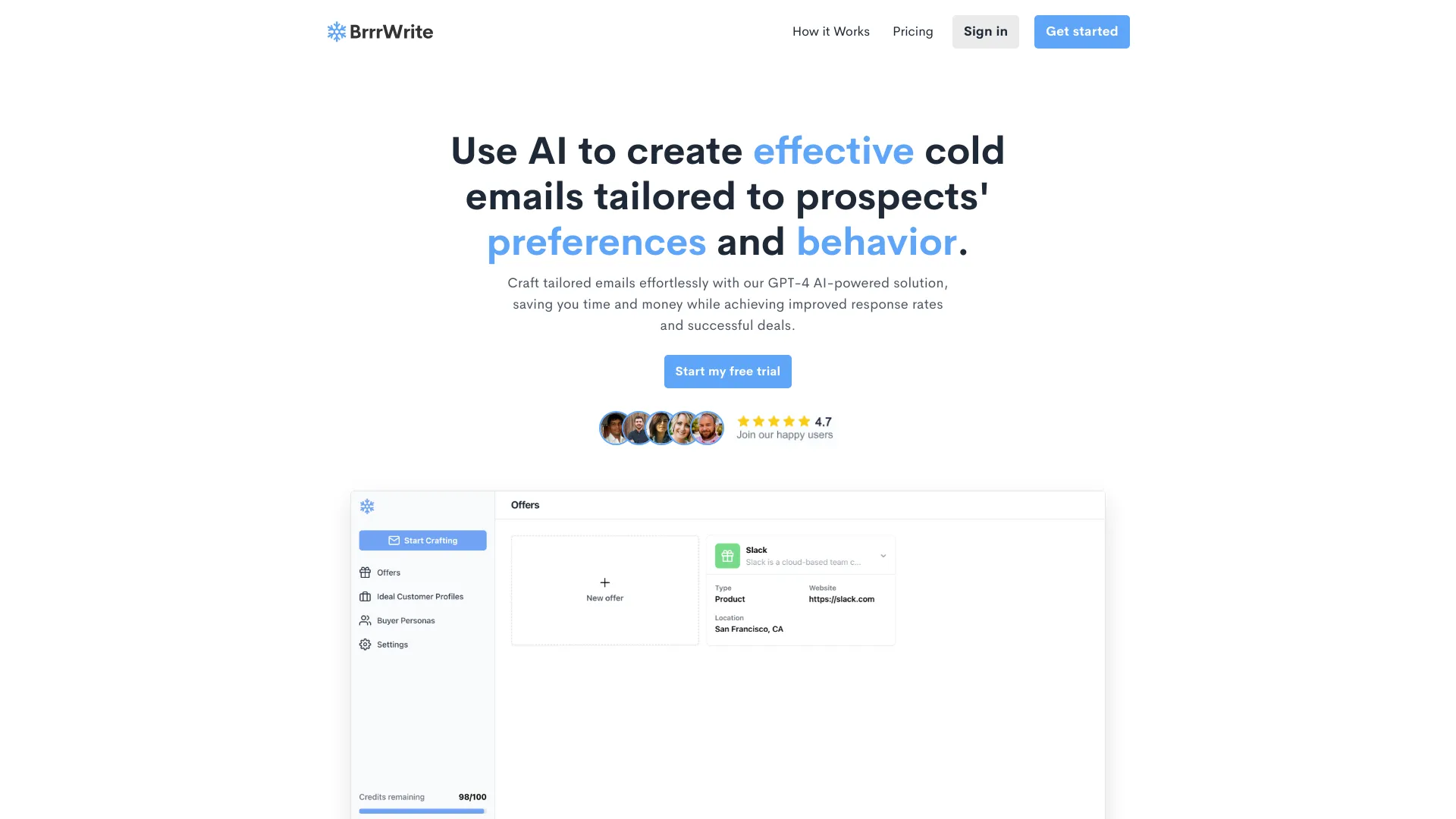Create Compelling Cold Emails with BrrrWrite AI | Creati.ai