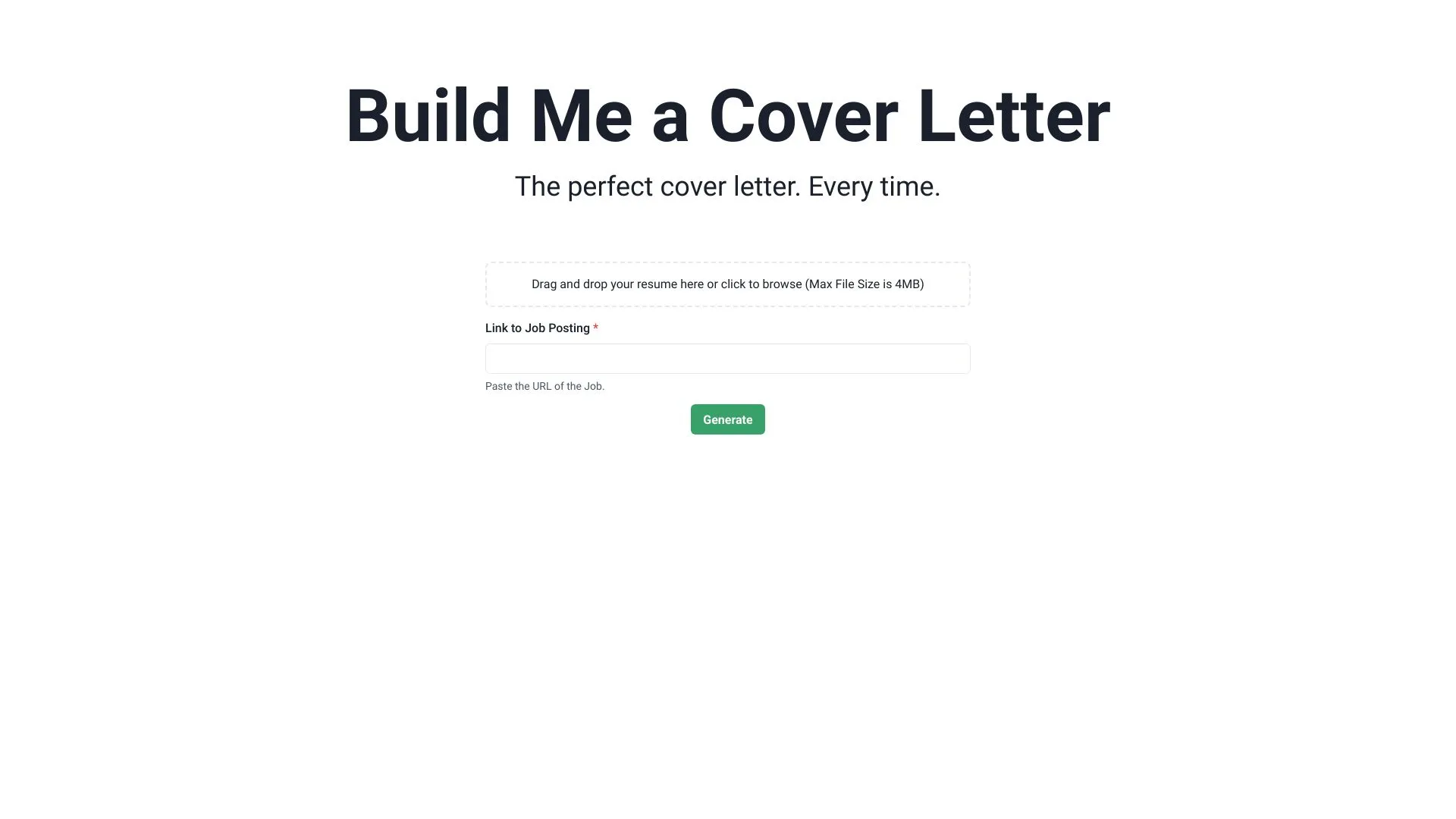AI-Powered Cover Letter Generator - BuildMeACoverLetter | Creati.ai