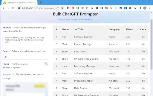 Bulk ChatGPT Prompter - AI 경험을 간소화하세요 | Creati.ai