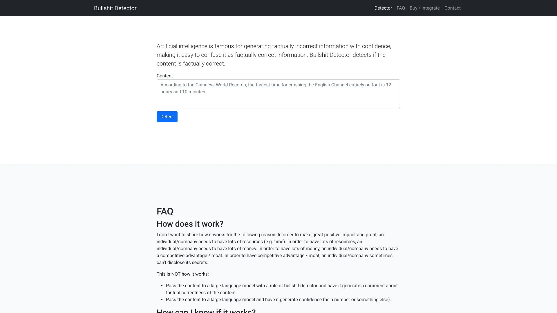 Bullshit Detector - AI Content Verification Tool | Creati.ai