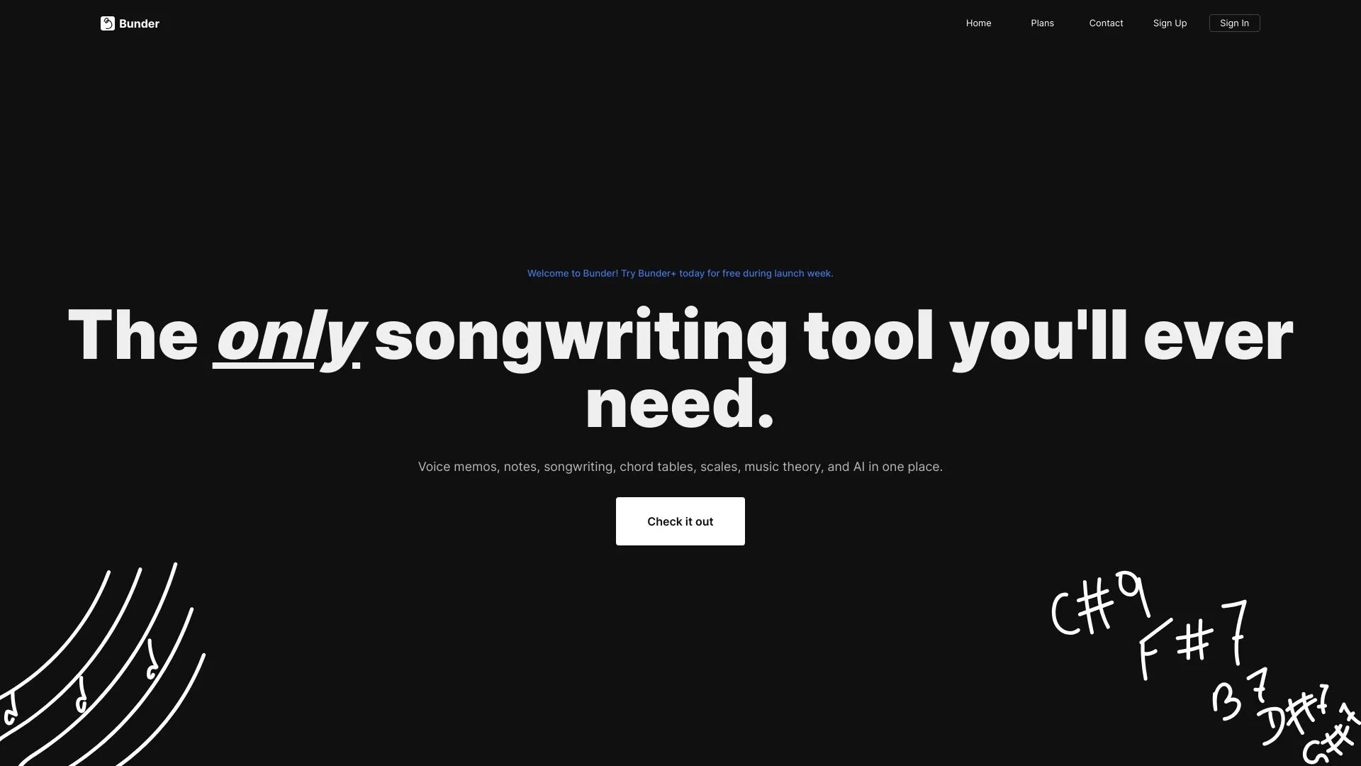Bunder - All-in-One Songwriting Tool with AI Features | Creati.ai
