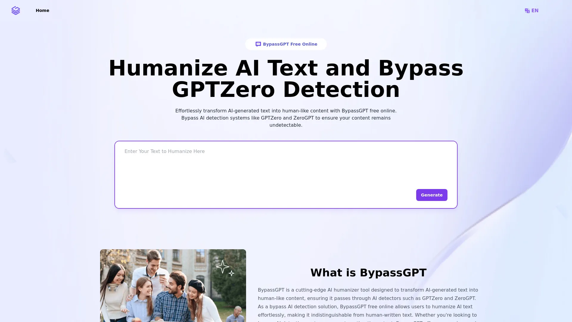 BypassGPT: Humanize AI Text and Bypass AI Detection | Creati.ai