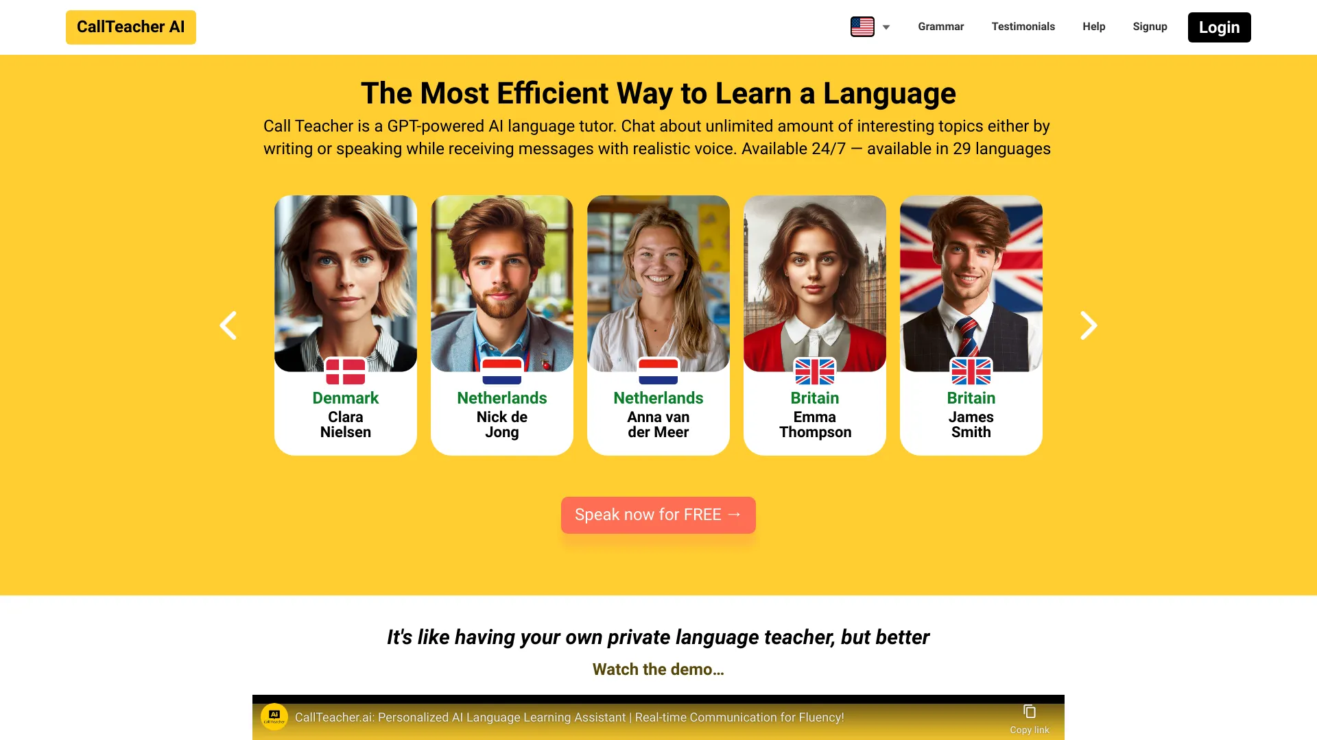 CallTeacher AI - Your 24/7 Language Learning Assistant | Creati.ai