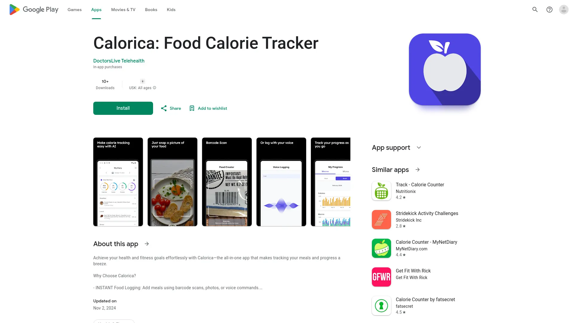 Calorica: Seguimiento de Calorías y Gestión de la Dieta | Creati.ai