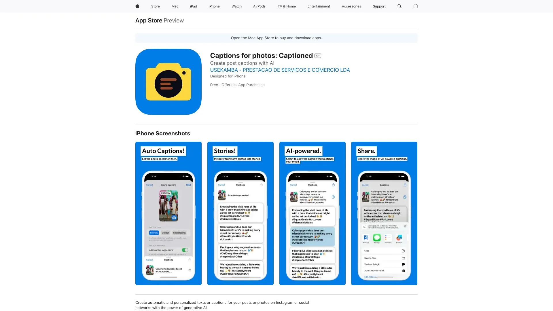 Captions for Photos Captioned App - Add Text Easily | Creati.ai