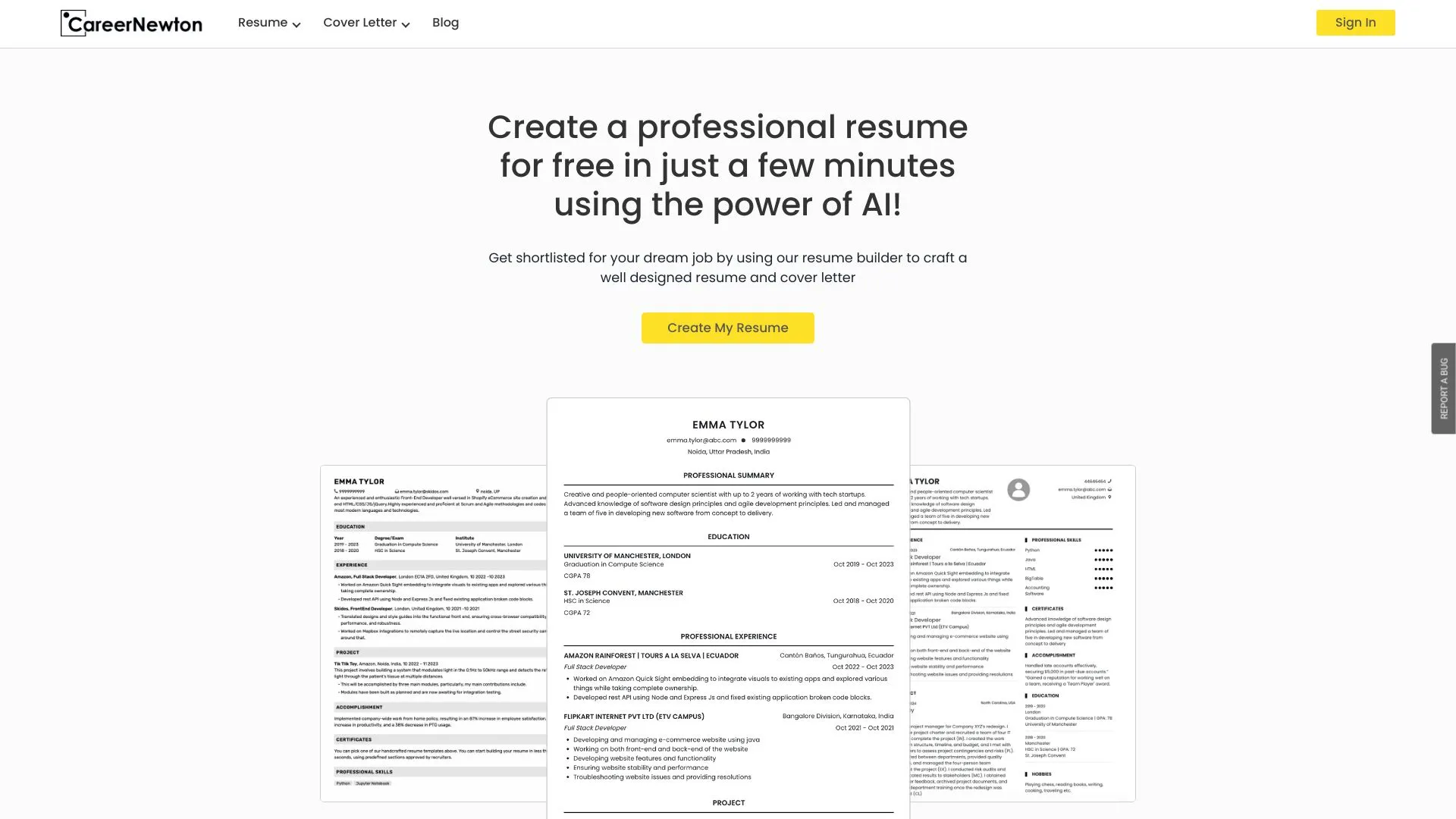 CareerNewton: AI-Powered Resume and Cover Letter Builder | Creati.ai