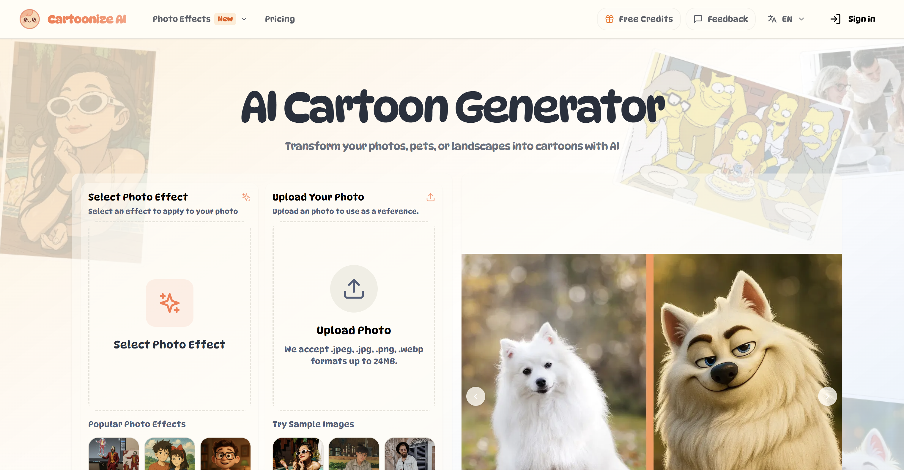 Photo To Cartoon AI Generator ｜ Cartoonize AI | Creati.ai