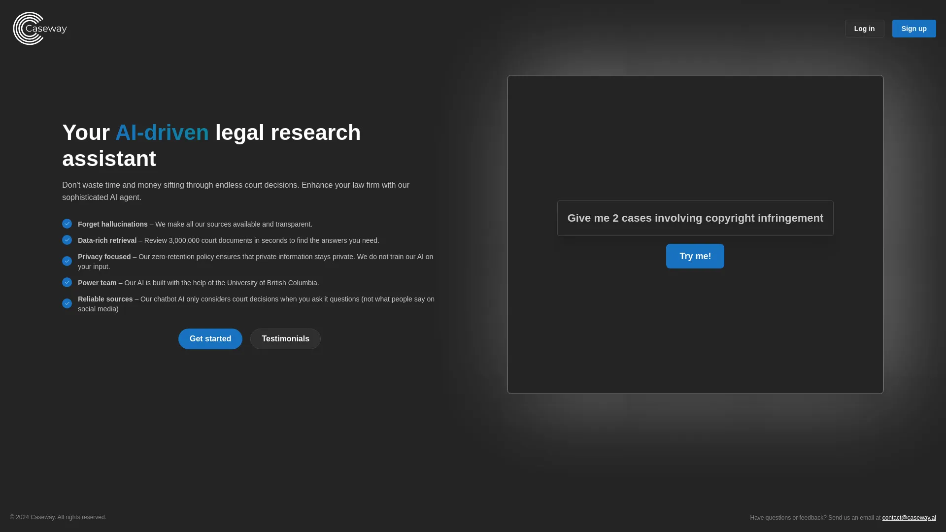AI-driven Legal Research Assistant | Caseway | Creati.ai