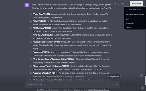Chat GPT Instructions Man - 사용자 지정 지침 관리 | Creati.ai