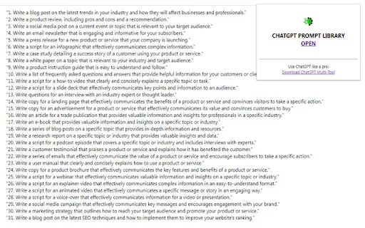 ChatGPT Prompt Library - Enhance Your AI Interactions | Creati.ai
