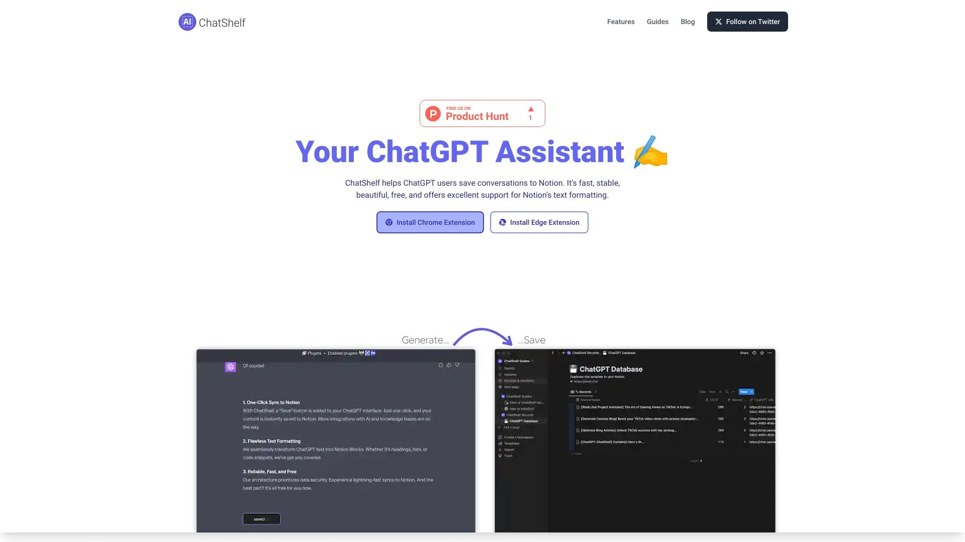 ChatShelf - Guarda Conversaciones de ChatGPT en Notion | Creati.ai