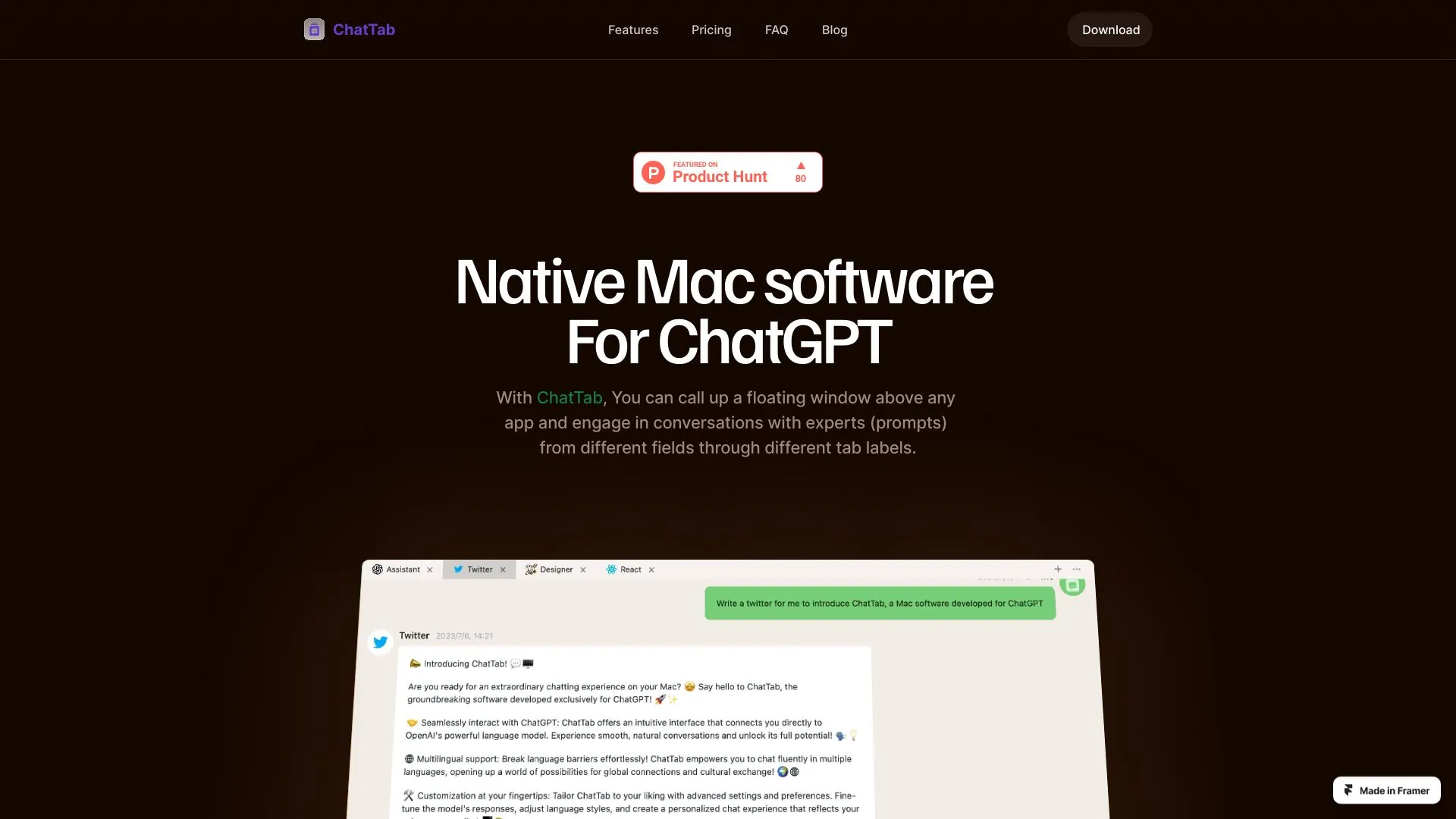 ChatTab - Native ChatGPT Client for macOS | Creati.ai