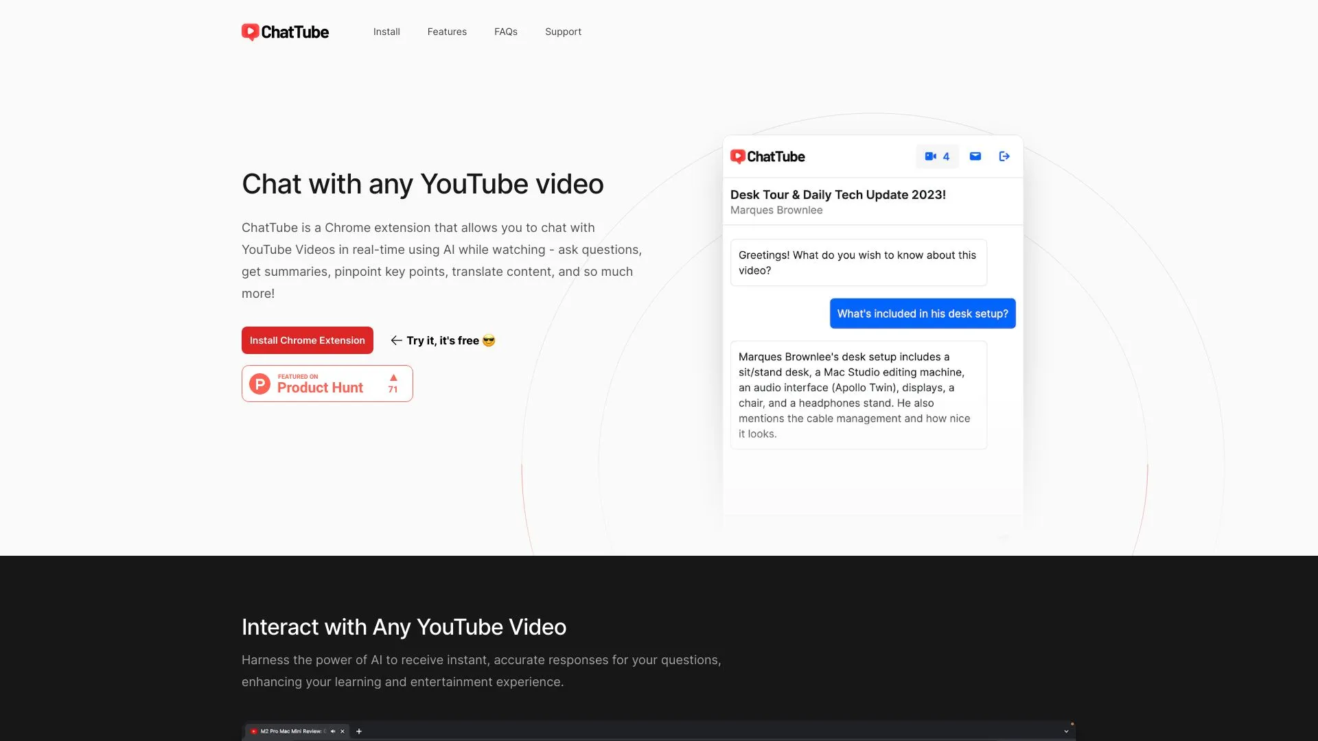 ChatTube: AI-Powered YouTube Video Interactions | Creati.ai