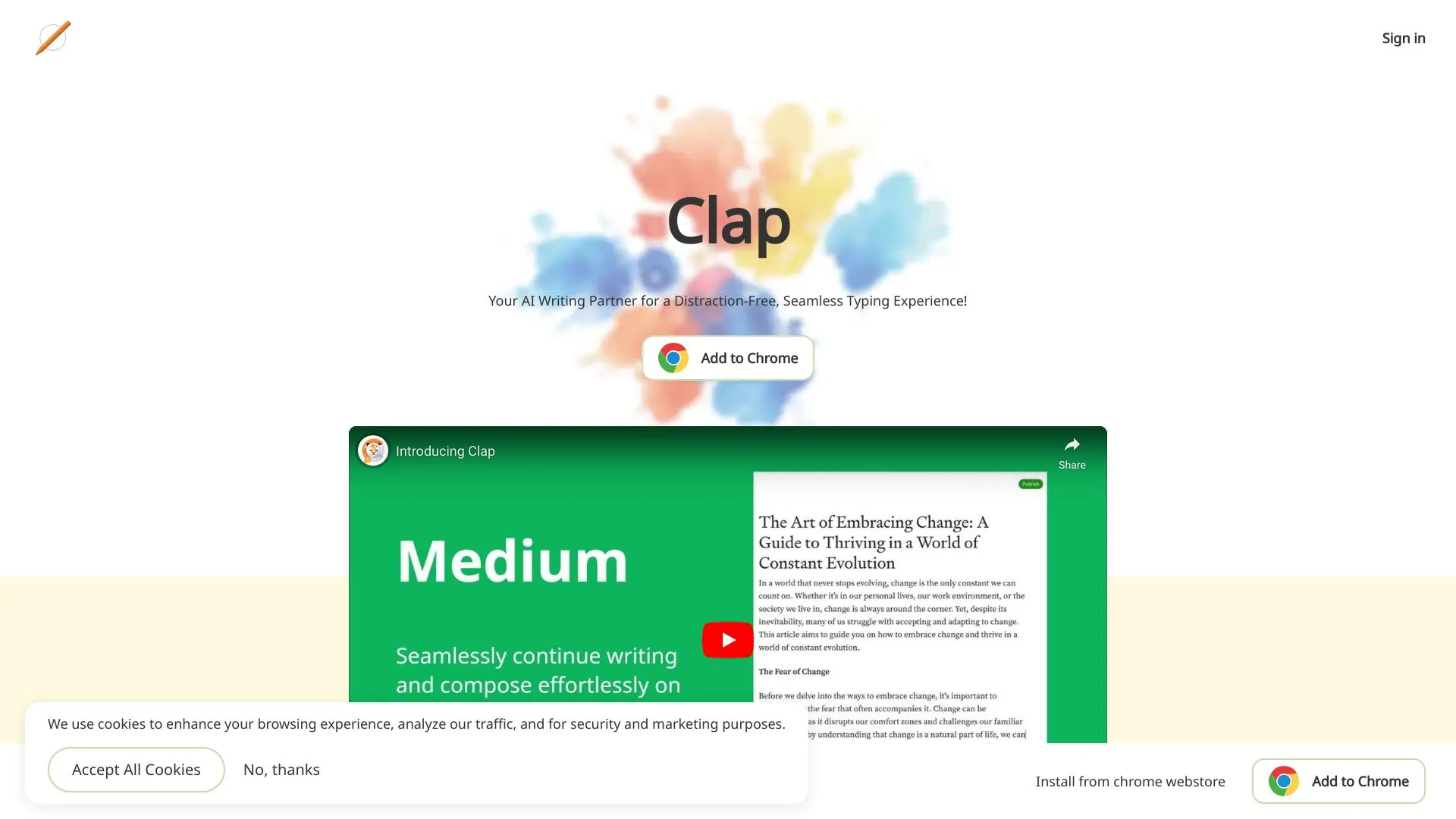 Clap - AI-Powered Writing Assistant for Web Text Editors | Creati.ai