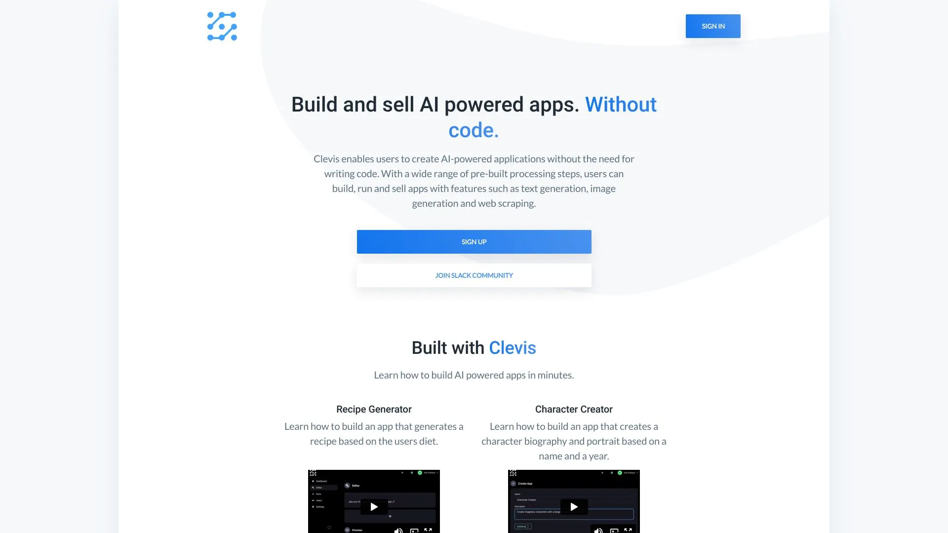 Clevis - Build and Sell AI-Powered Apps Without Code | Creati.ai