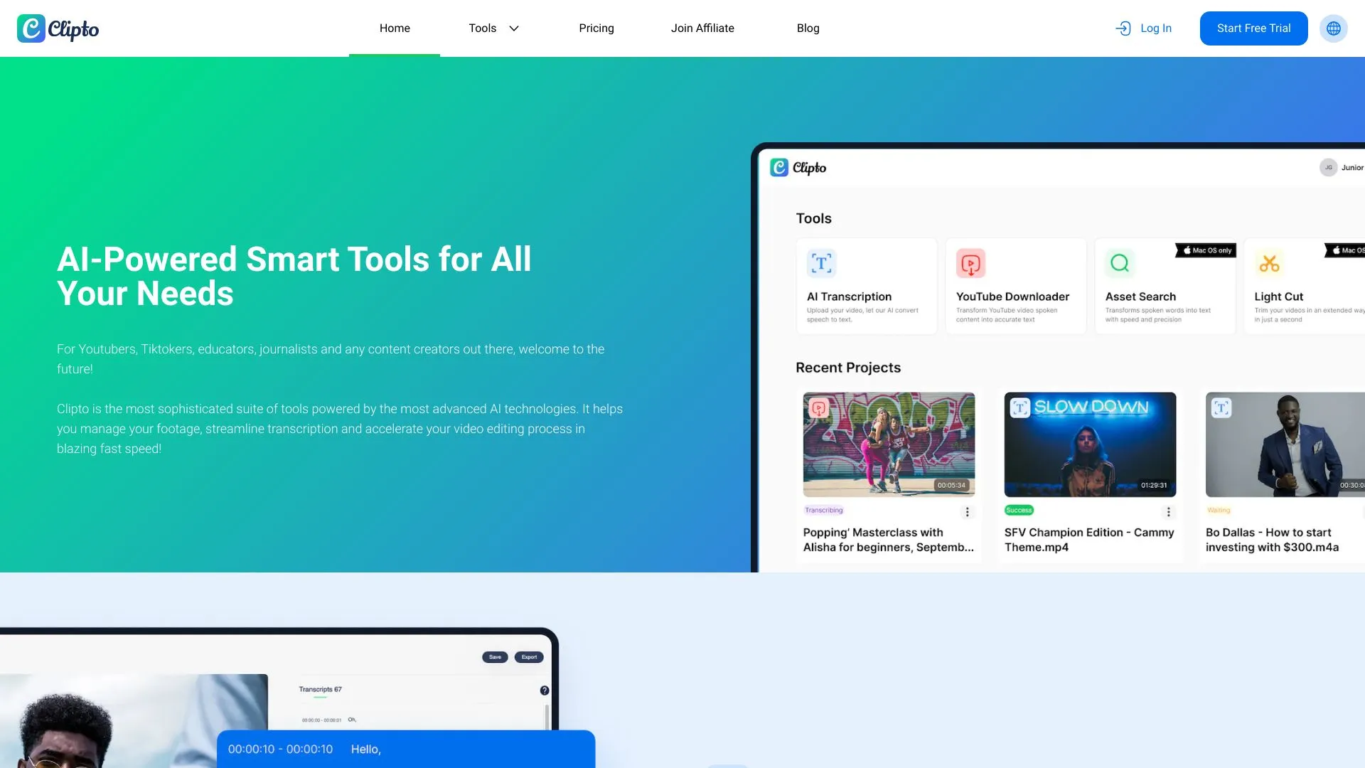 Clipto: AI-Powered Content Creation & Transcription Tool | Creati.ai