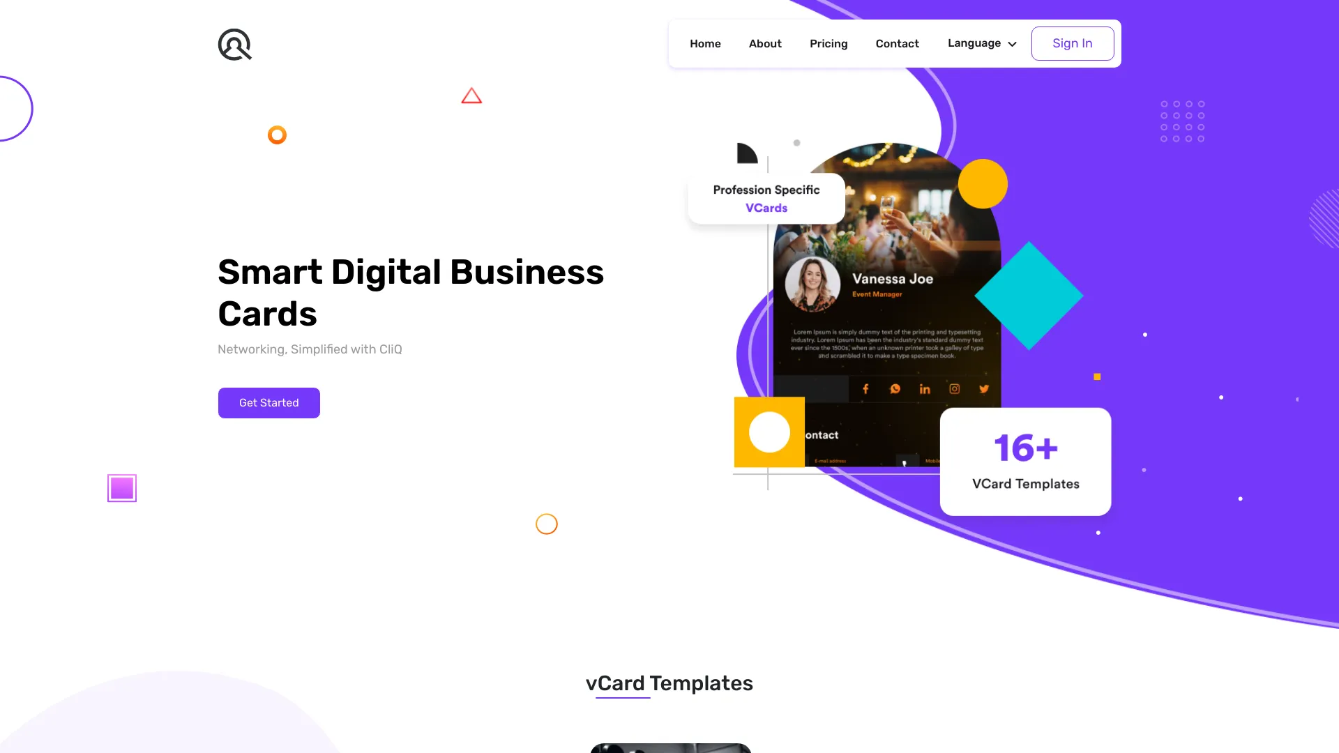 CliQ Digital Business Card - Connect, Share, Impress | Creati.ai