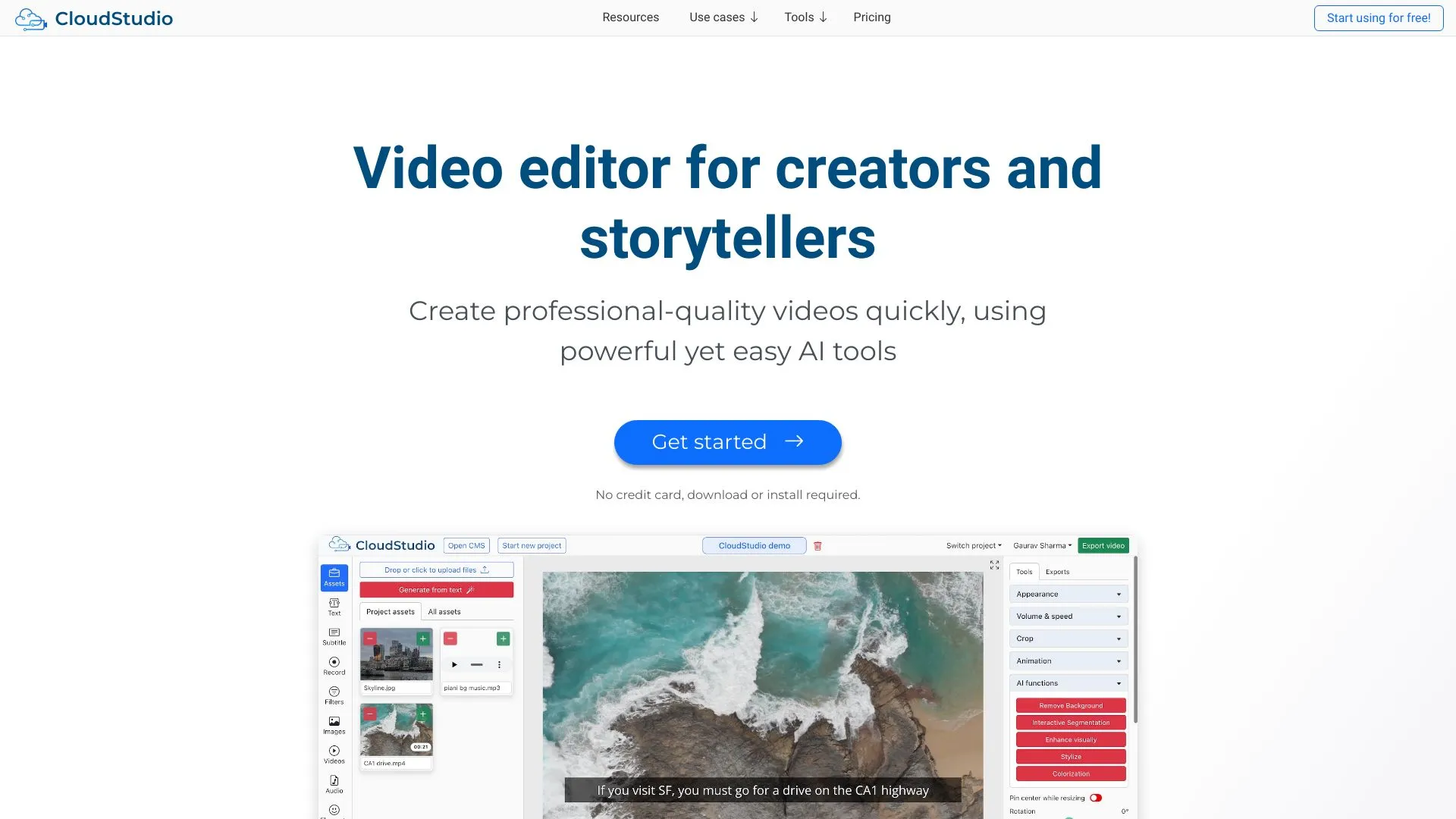 CloudStudio AI - Effortless AI-Powered Video Editing | Creati.ai