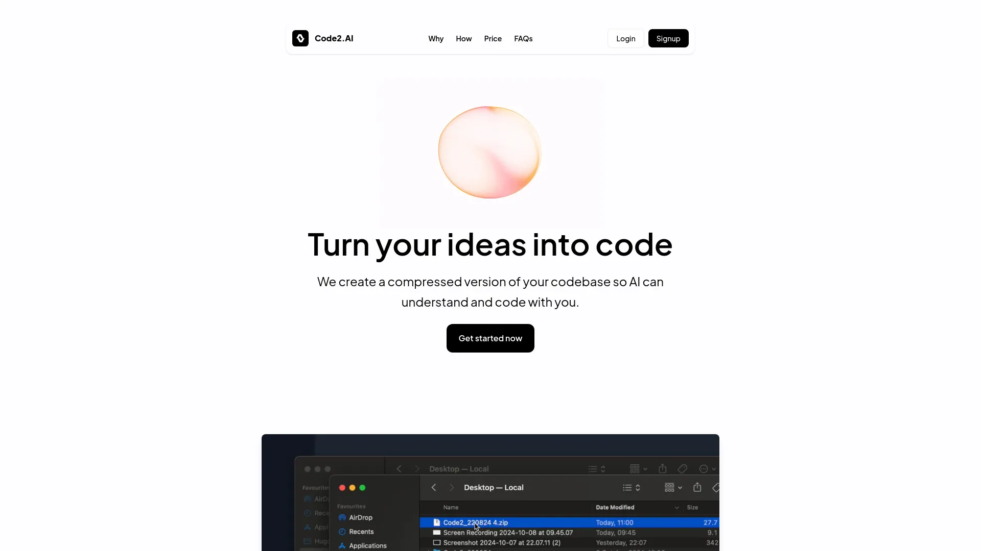 Code2.AI - Comprime tu base de código para IA | Creati.ai