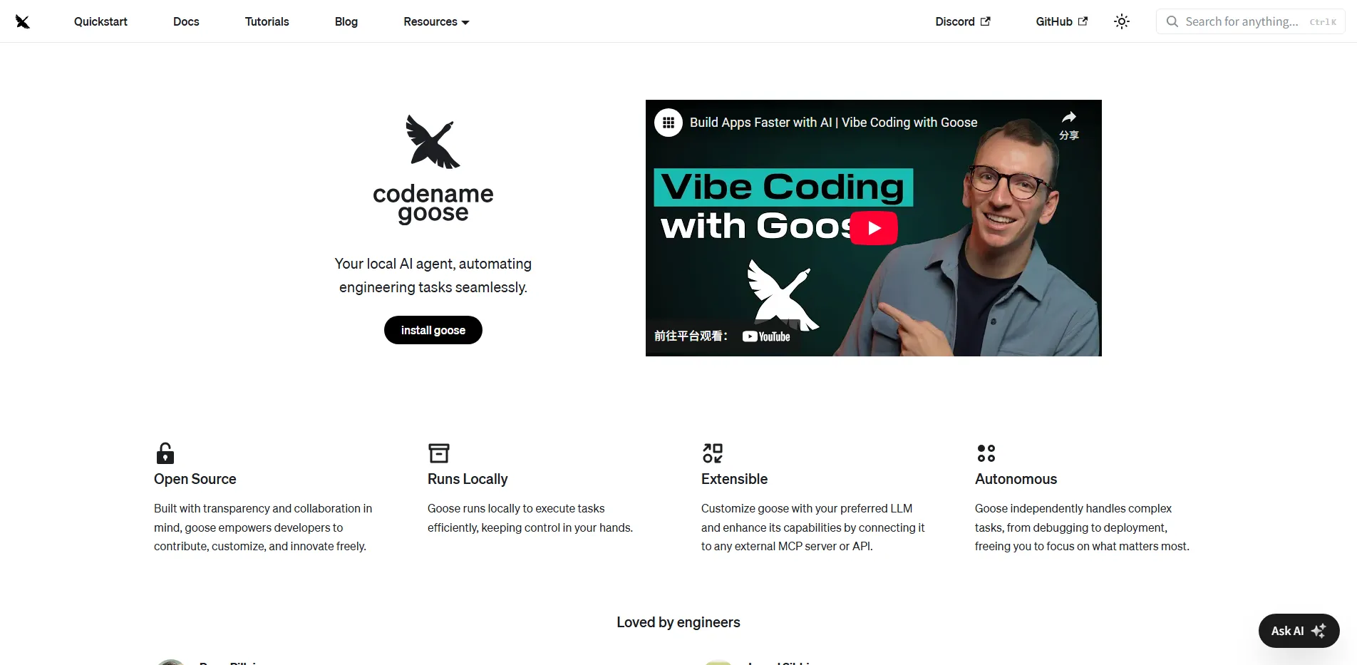 Goose KI-Agent: Intelligente Daten Generierung & Analyse | Creati.ai
