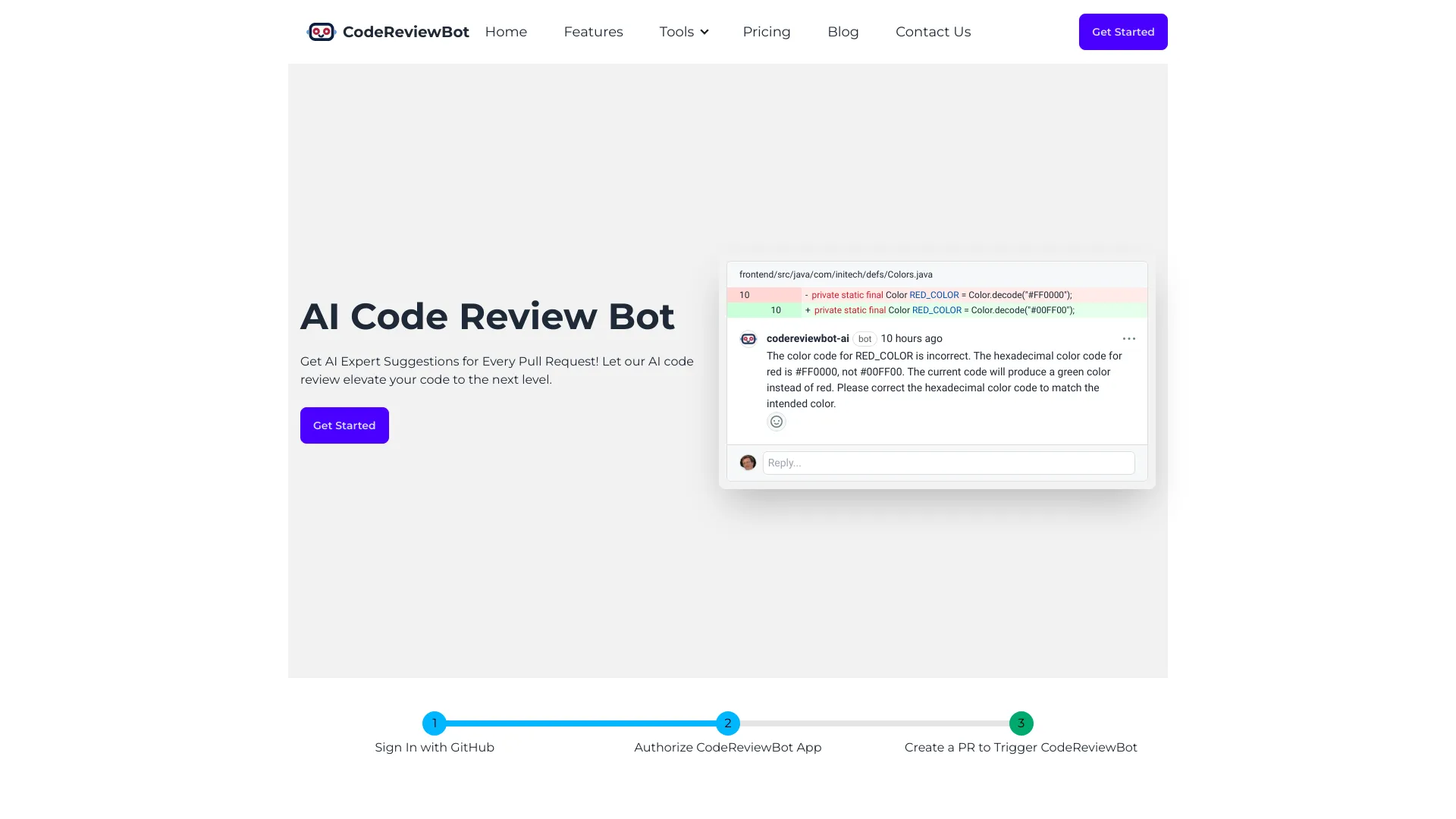 CodeReviewBot.ai – Revisiones de Código Impulsadas por IA para GitHub | Creati.ai