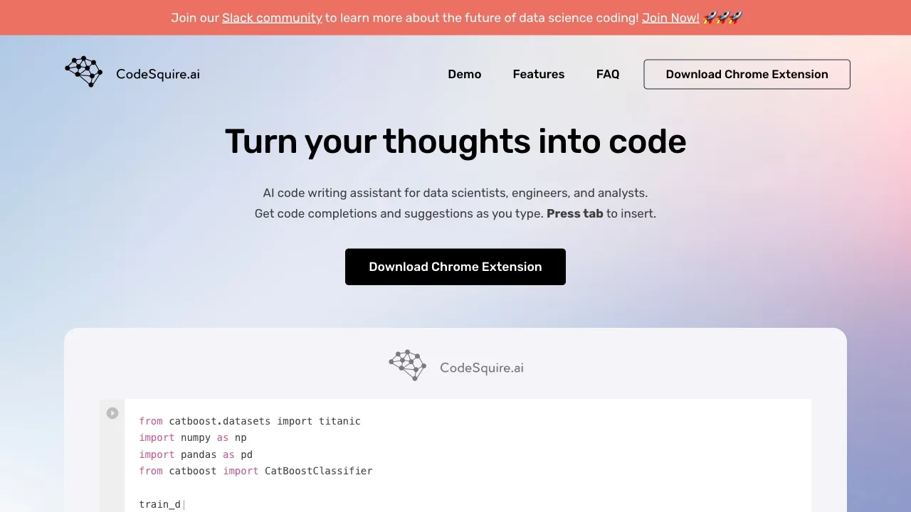 AI-Powered Code Writing Assistant - CodeSquire | Creati.ai