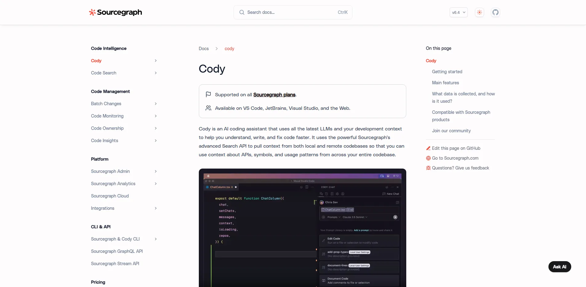 Cody par Sourcegraph : votre assistant de programmation IA | Creati.ai