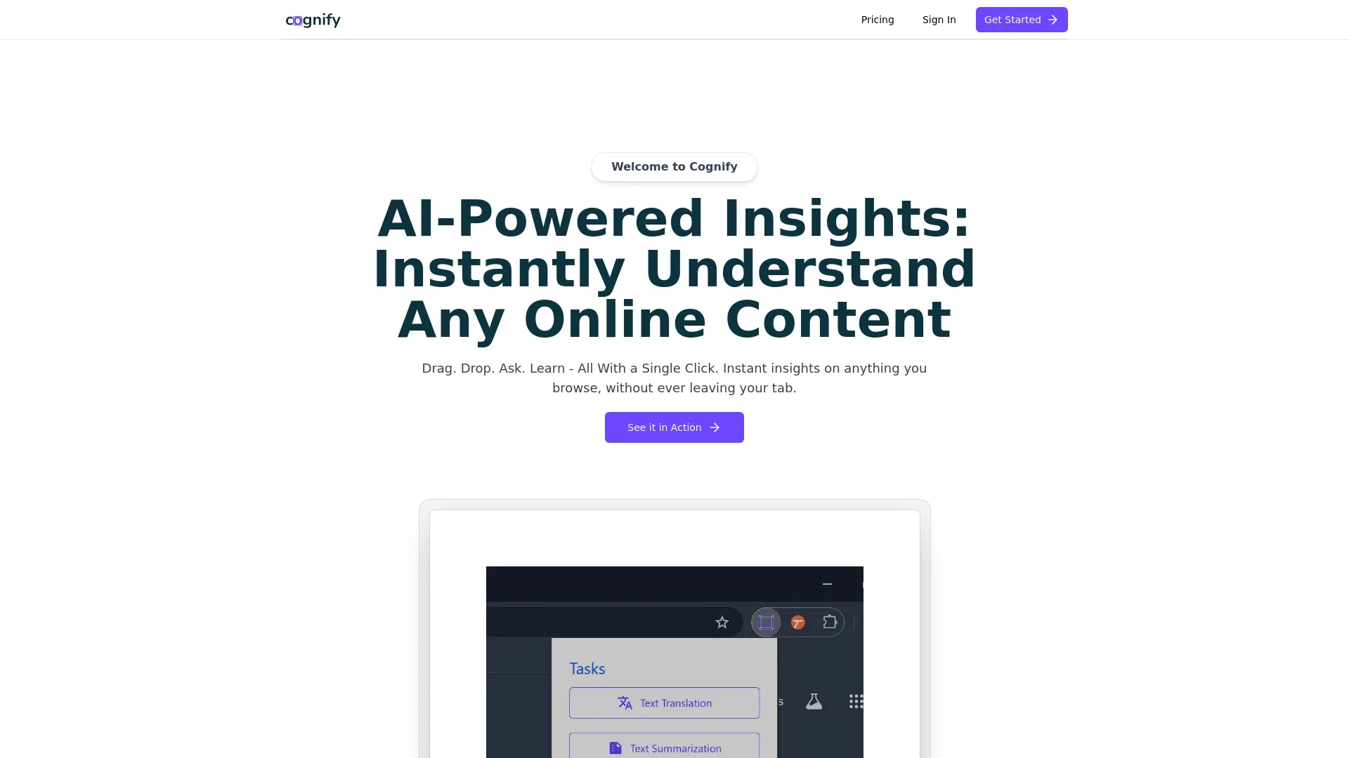 Cognify : Insights IA pour une compréhension instantanée du contenu | Creati.ai