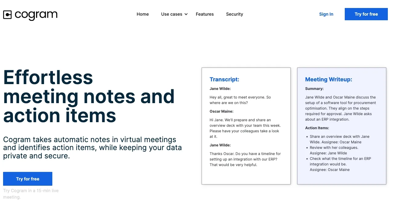 Cogram: AI-Powered Meeting Notes and Summaries | Creati.ai