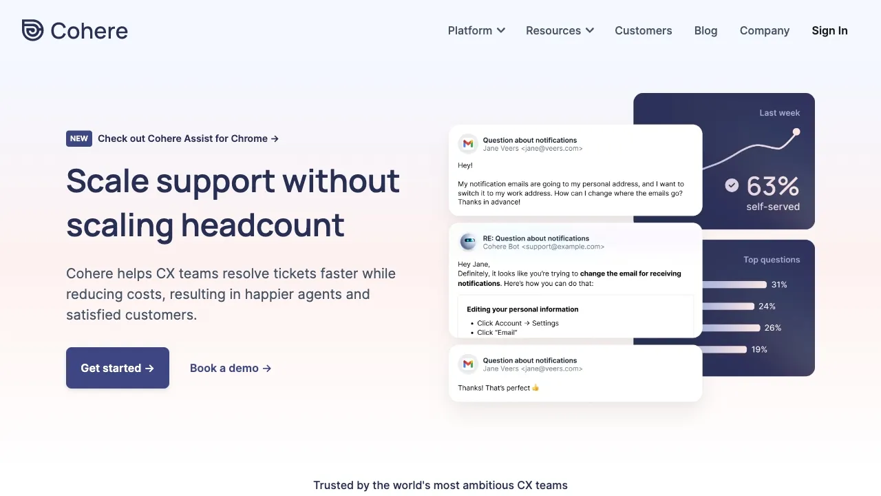 Cohere.io - Herramientas Avanzadas de IA para Soporte al Cliente ...