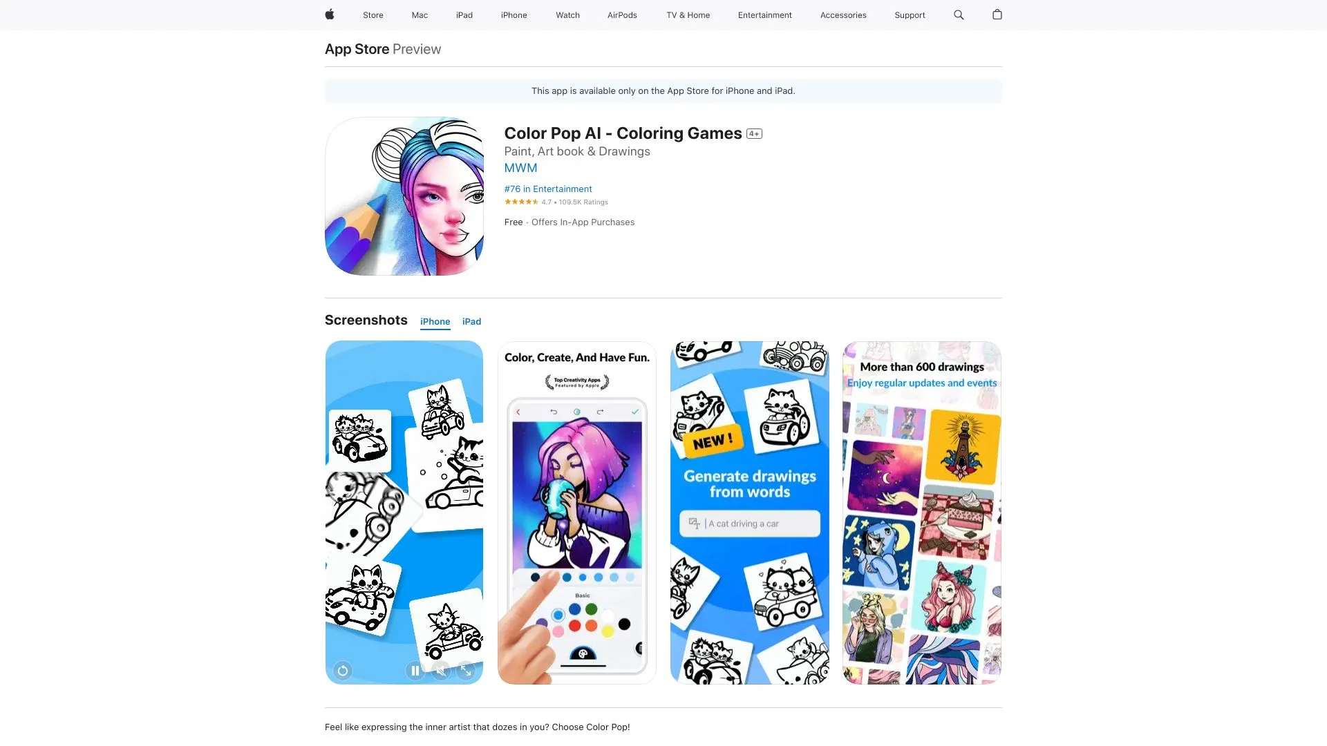 Color Pop AI - Creative AI Coloring App | Creati.ai