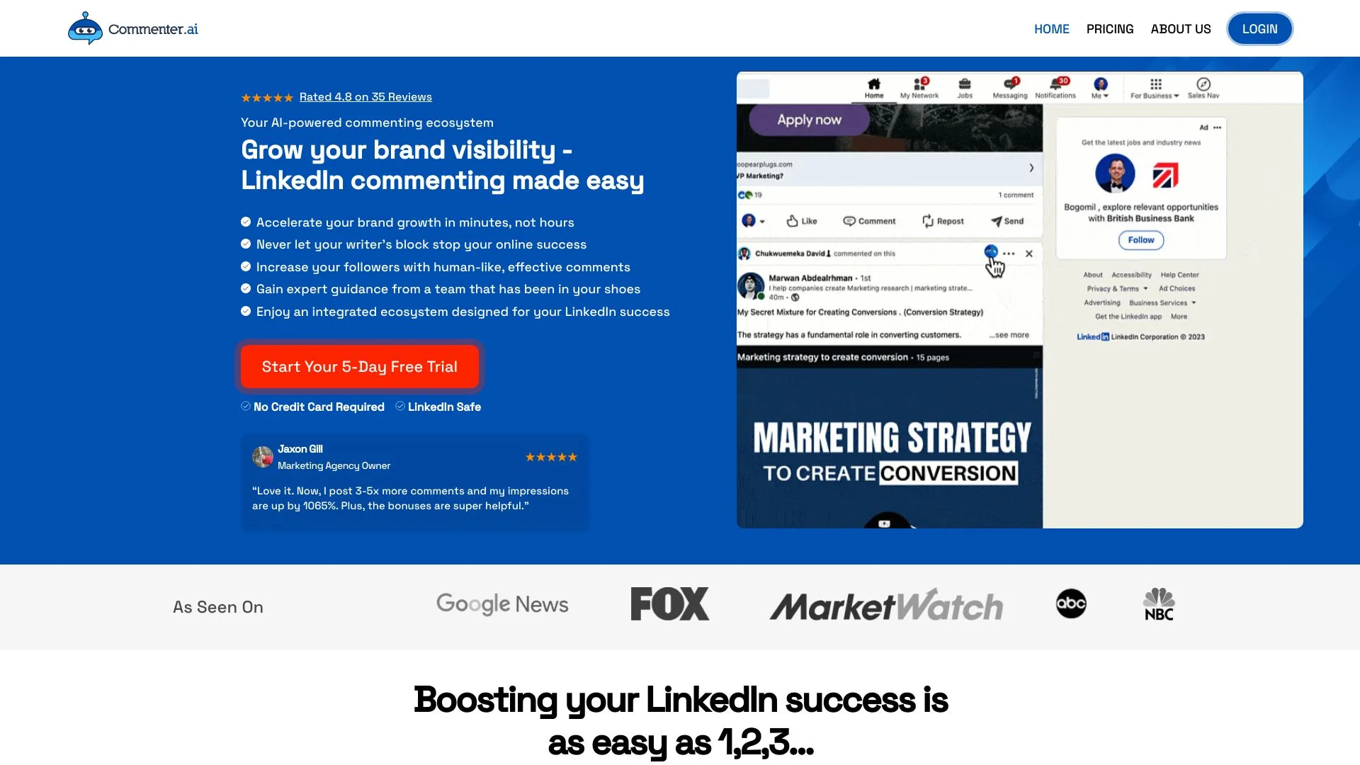 Commenter.ai - AI-Powered LinkedIn Comment Generator | Creati.ai