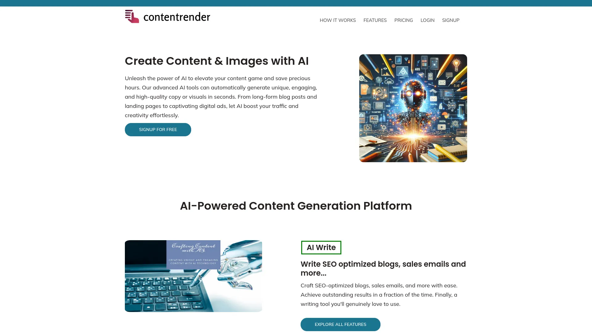 All-in-One AI Content Generator | Content Render | Creati.ai