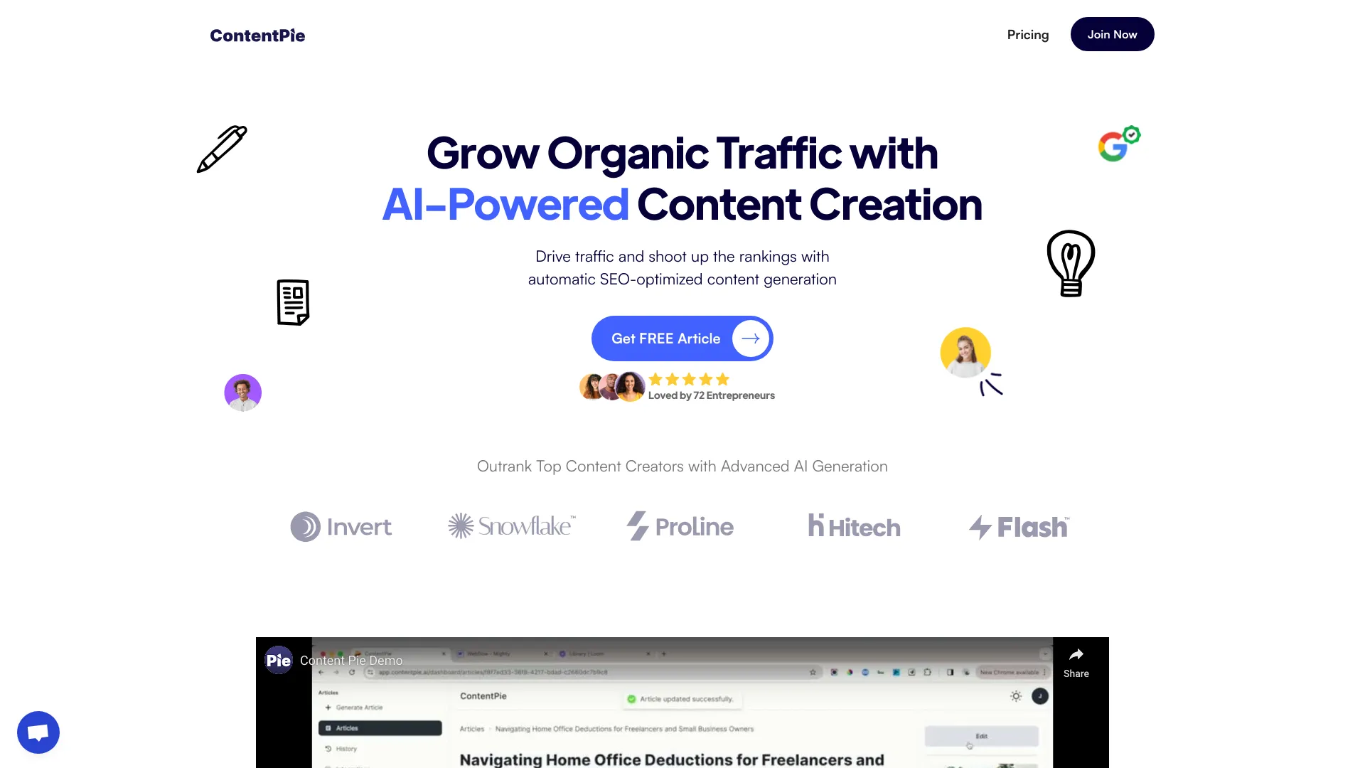 ContentPie: Effortless AI-Powered Content Creation | Creati.ai