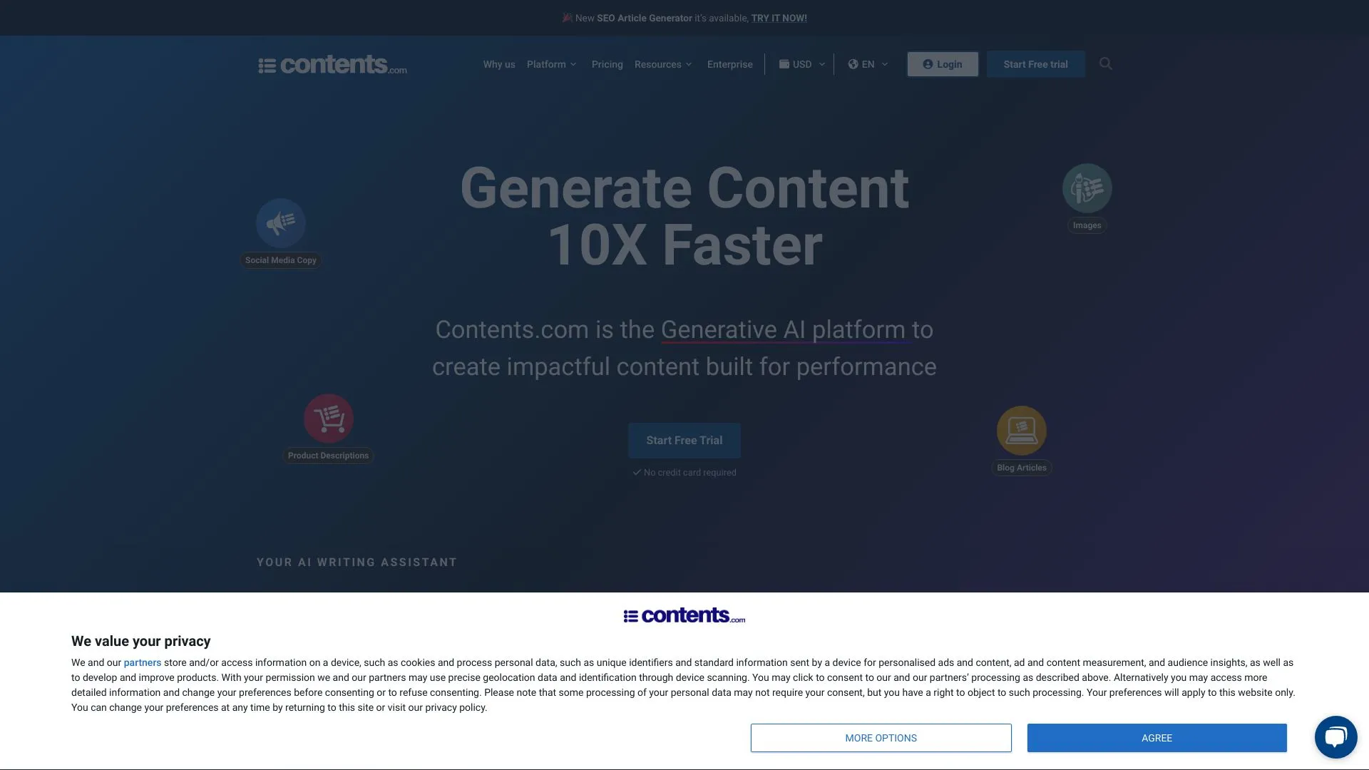 AI-Driven Content Creation for Enterprises | Contents.com | Creati.ai