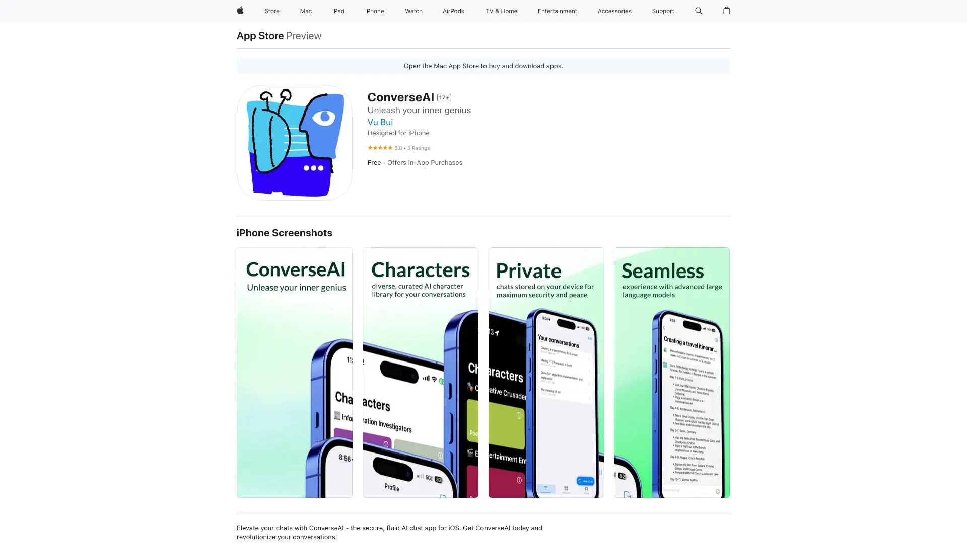 ConverseAI: Your Premier AI Chat Companion for iOS | Creati.ai