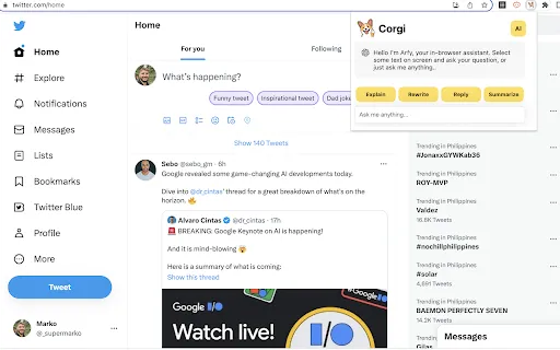 CorgiAI: Tu asistente de IA en el navegador para aumentar la ...