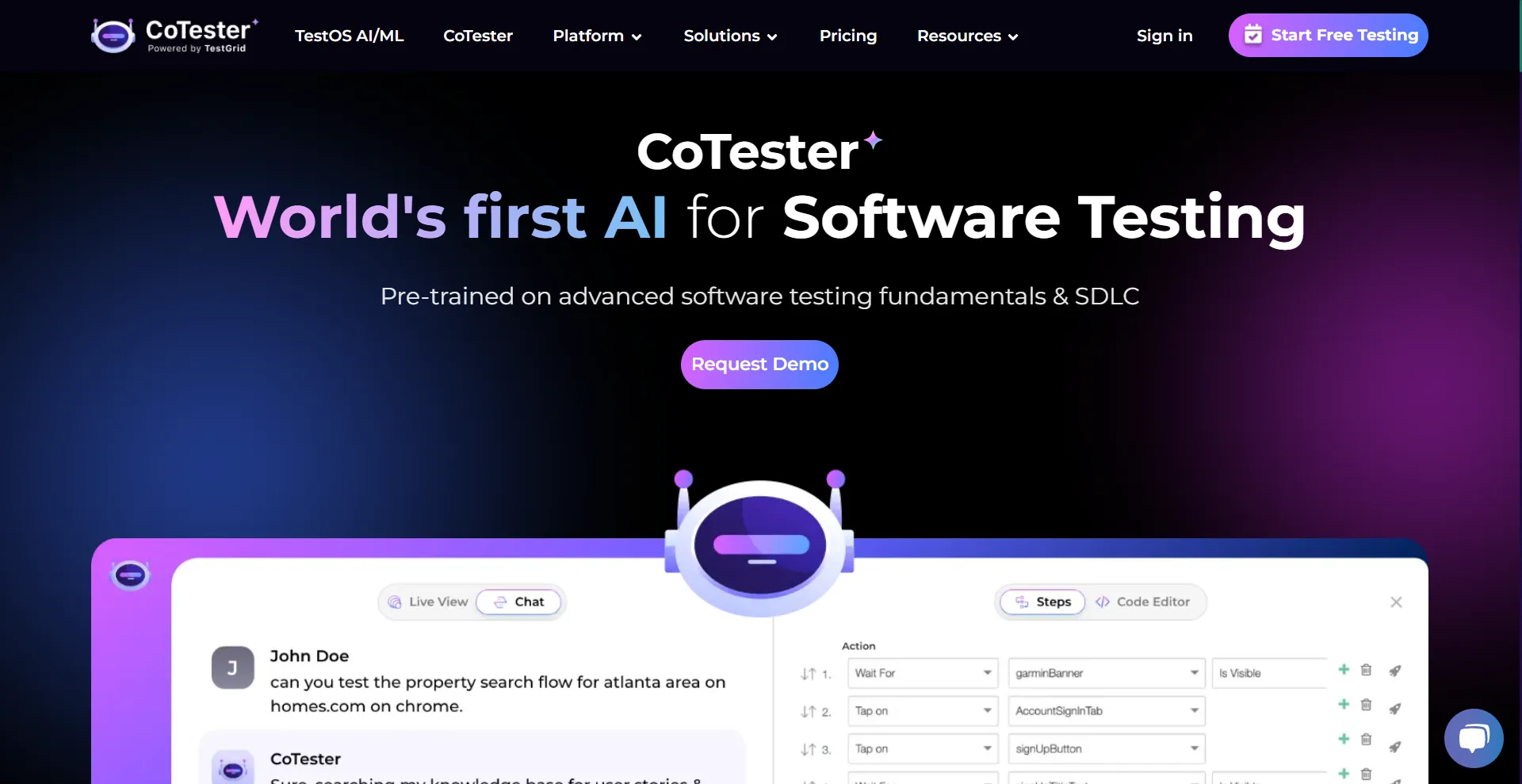 CoTester by TestGrid – AI-Powered Software Testing Agent | Creati.ai