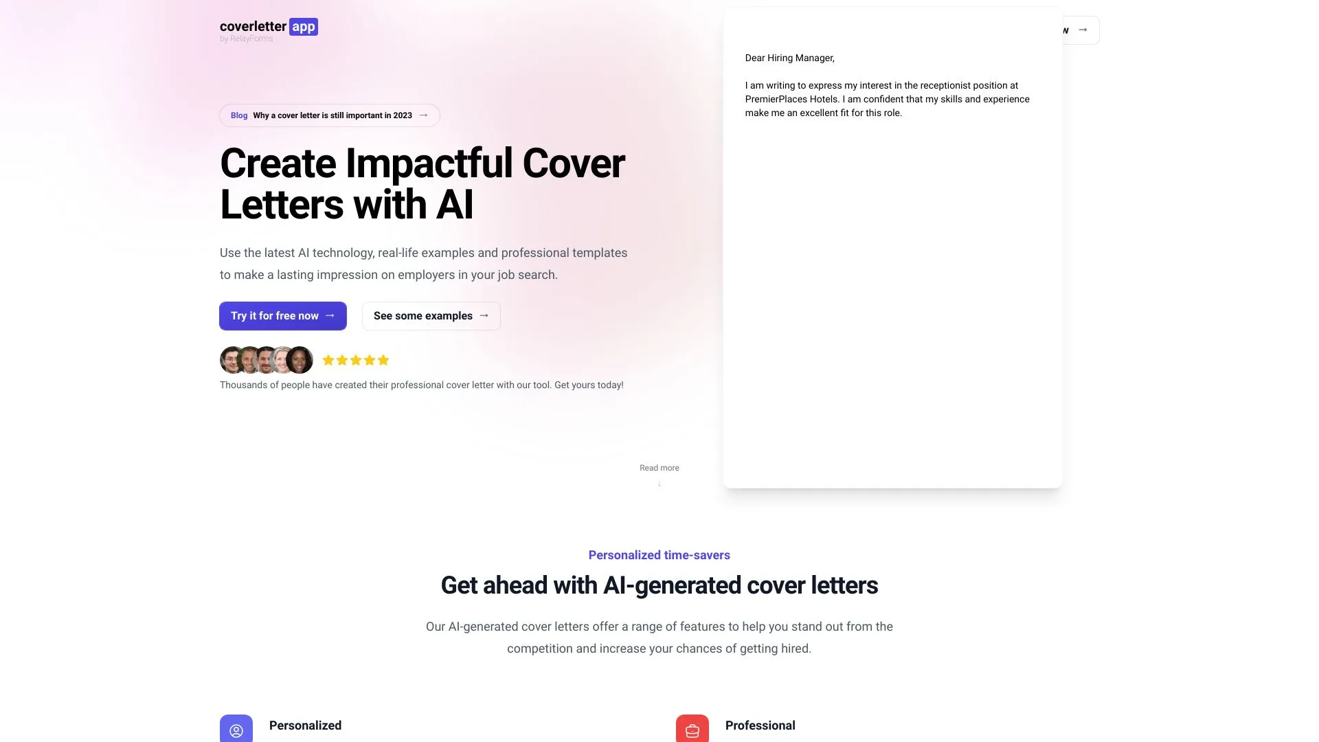 Coverletter.app: AI-Powered Cover Letter Generator | Creati.ai
