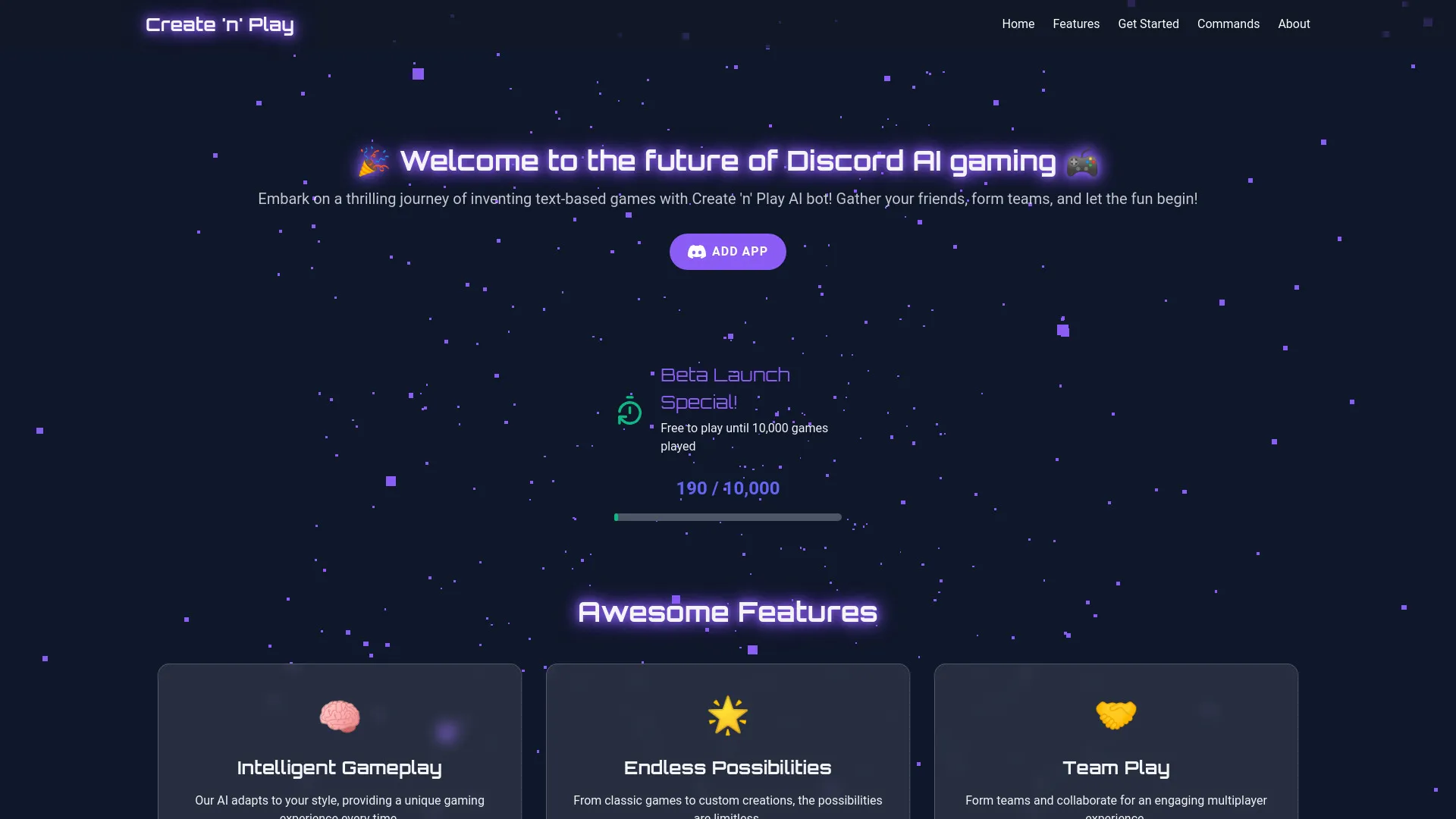 Create 'n' Play - AI Multiplayer Games for Discord | Creati.ai