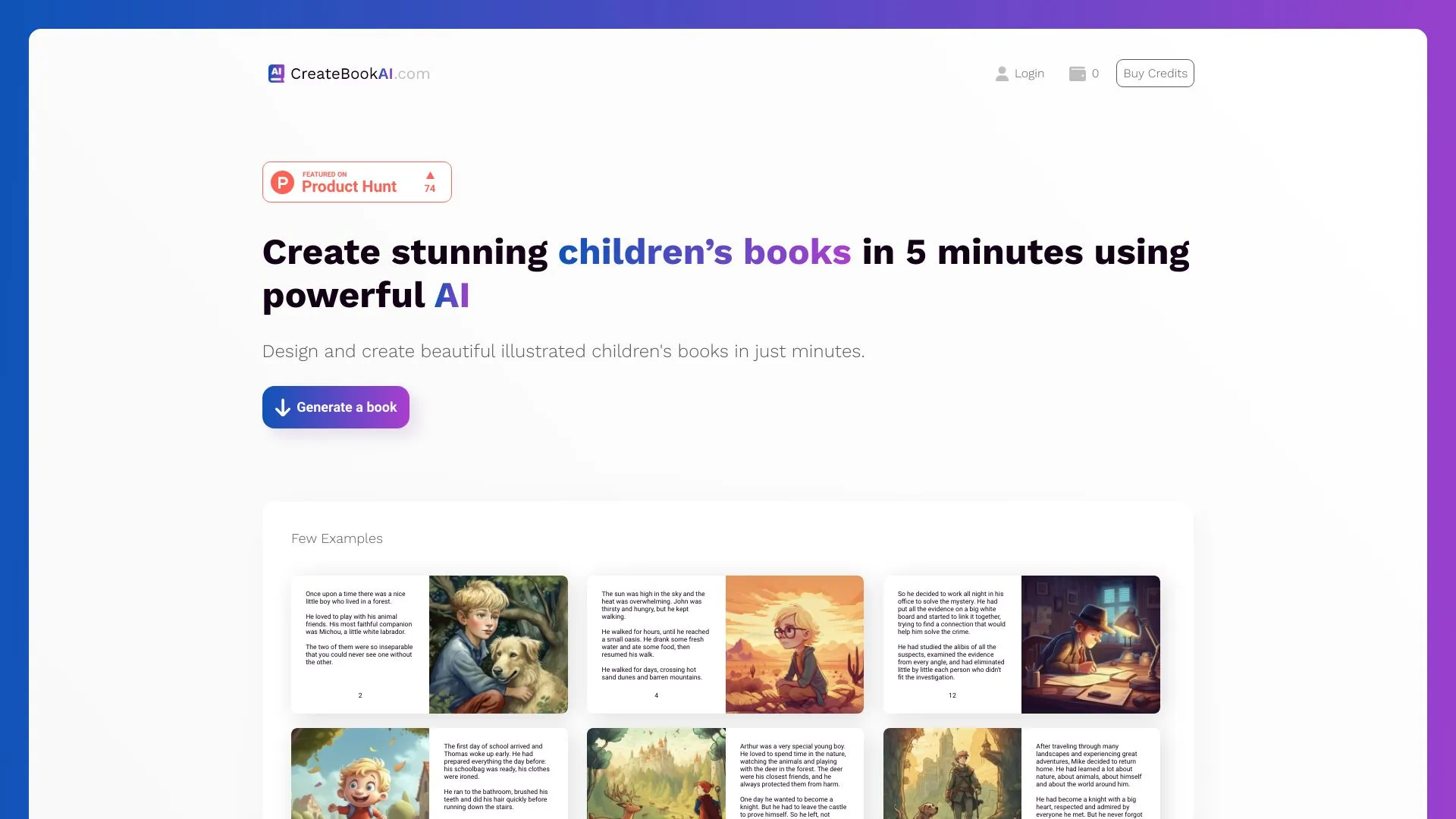 Erstellen Sie wunderschöne Kinderbücher mit CreateBookAI | Creati.ai