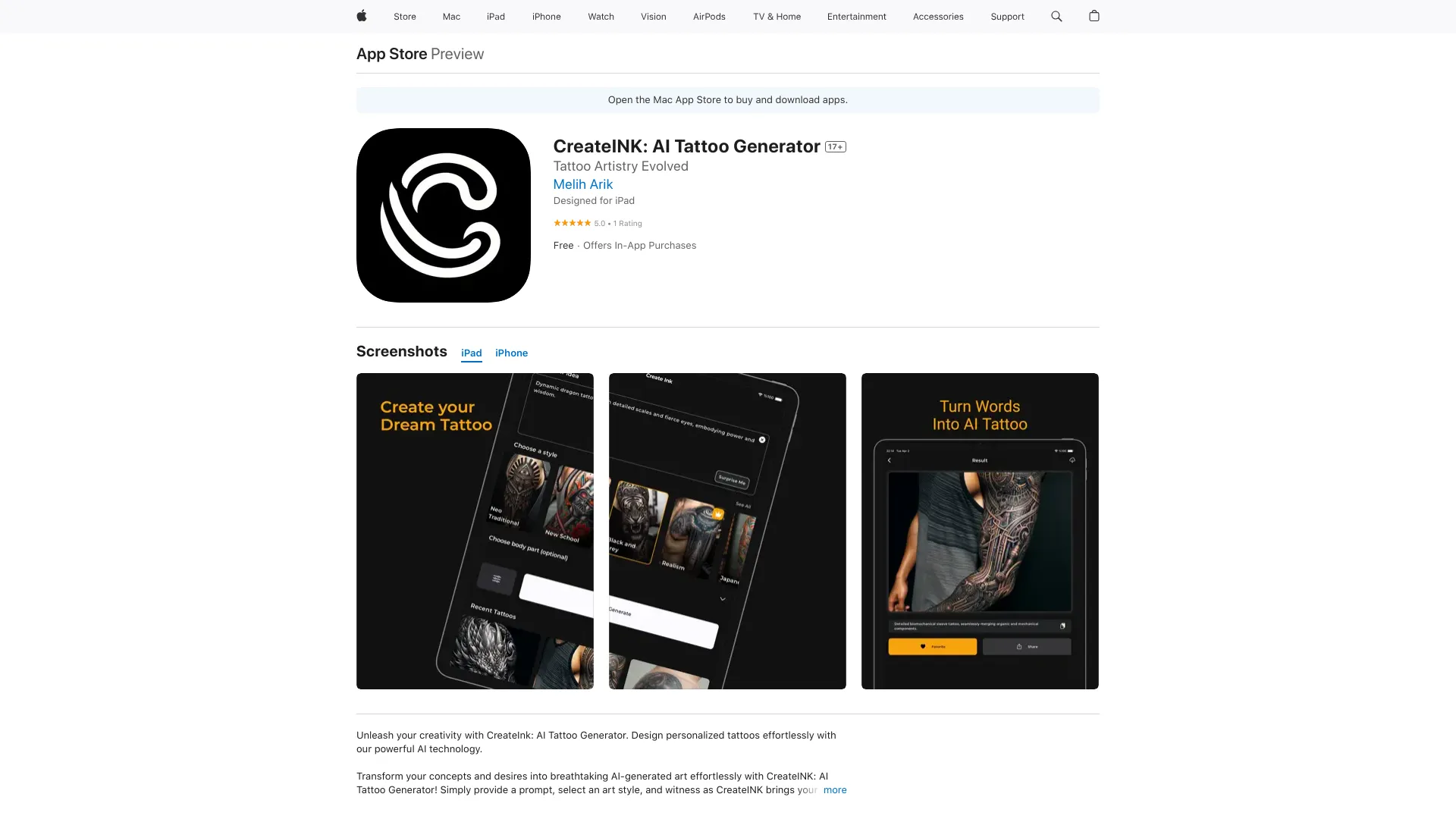 CreateInk: Generador de Tatuajes IA - Personaliza tu Arte Corporal ...