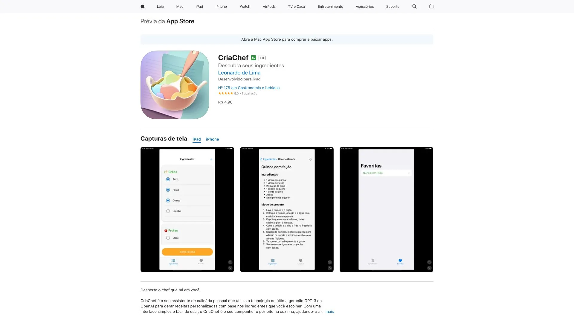 Crianças Chef: Interactive Cooking App for Kids | Creati.ai