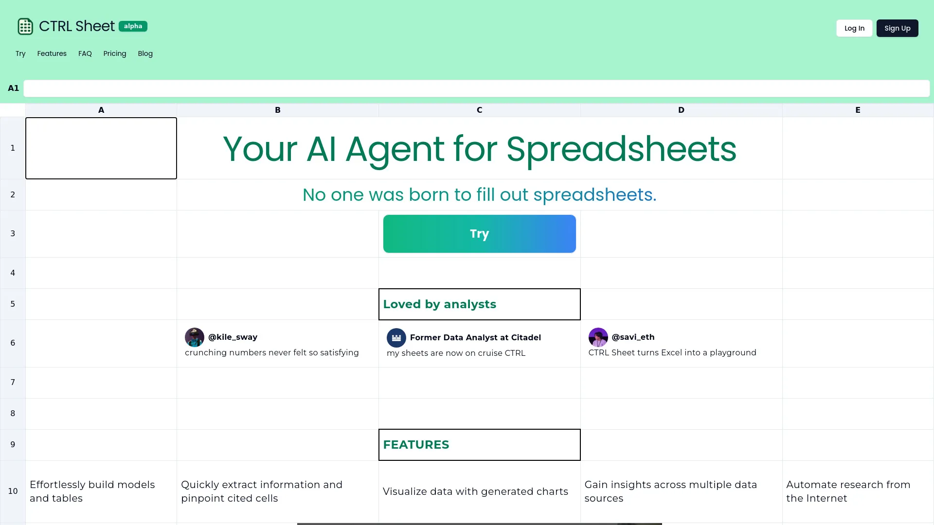 CtrlSheet: Streamlined Data Management and Analysis Tool | Creati.ai