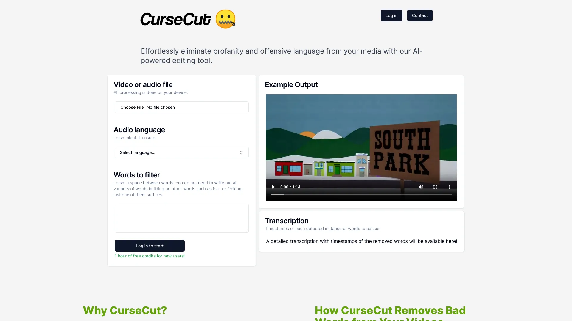 CurseCut – Profanity Removal Tool for Audio and Video | Creati.ai